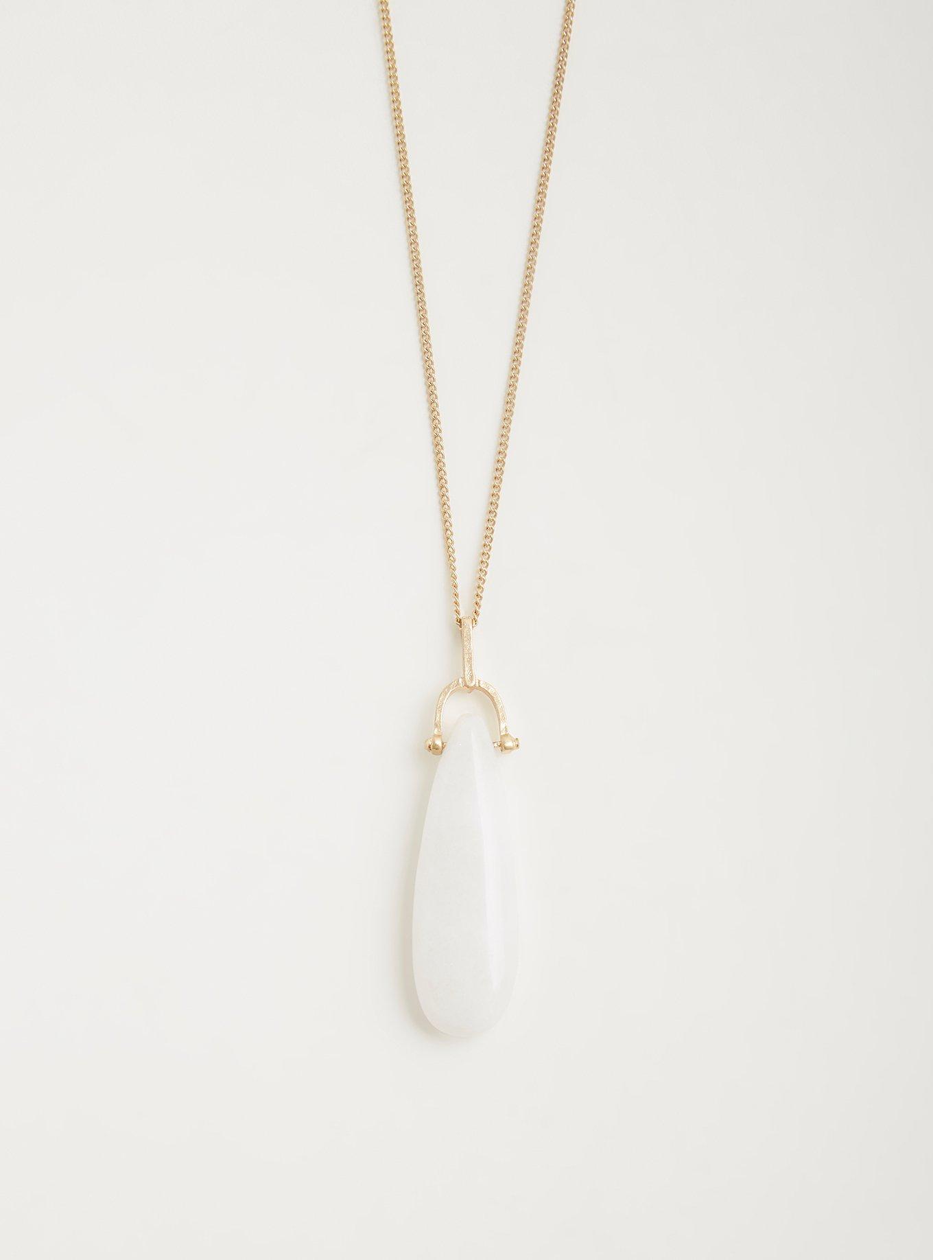Plus Size - White Stone Pendant Necklace - Torrid