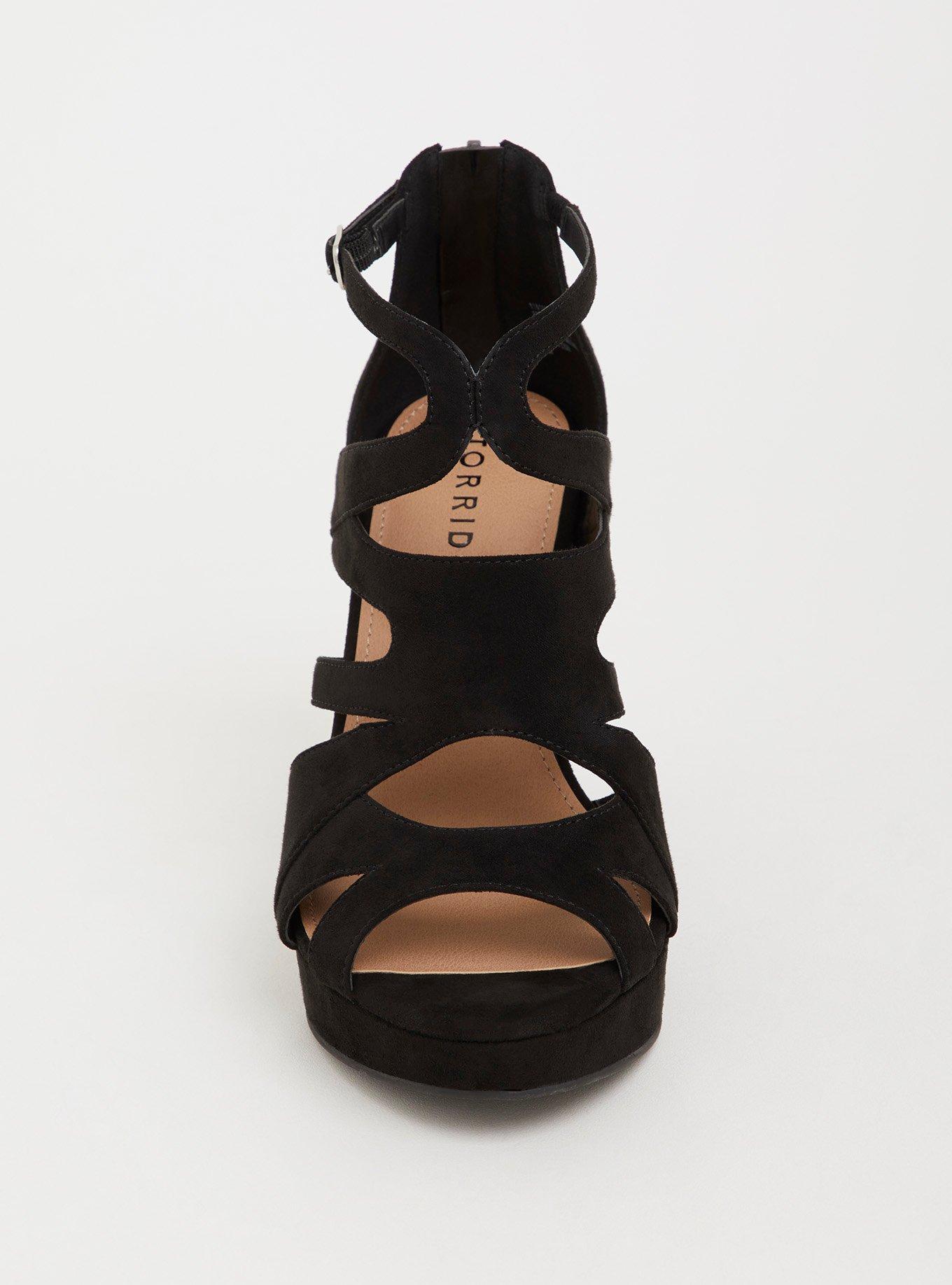 Plus Size - Black Caged Platform Heel (Wide Width) - Torrid