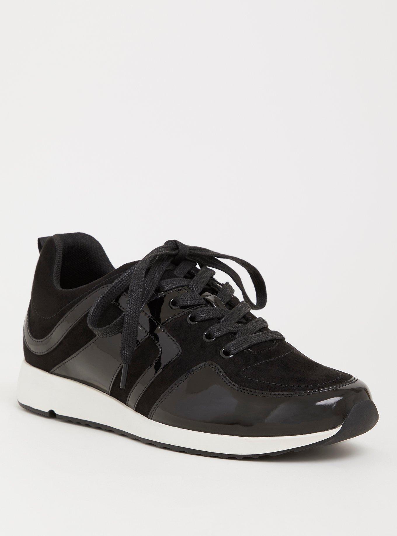 Plus Size - Black Patent Leather Sneaker (Wide Width) - Torrid