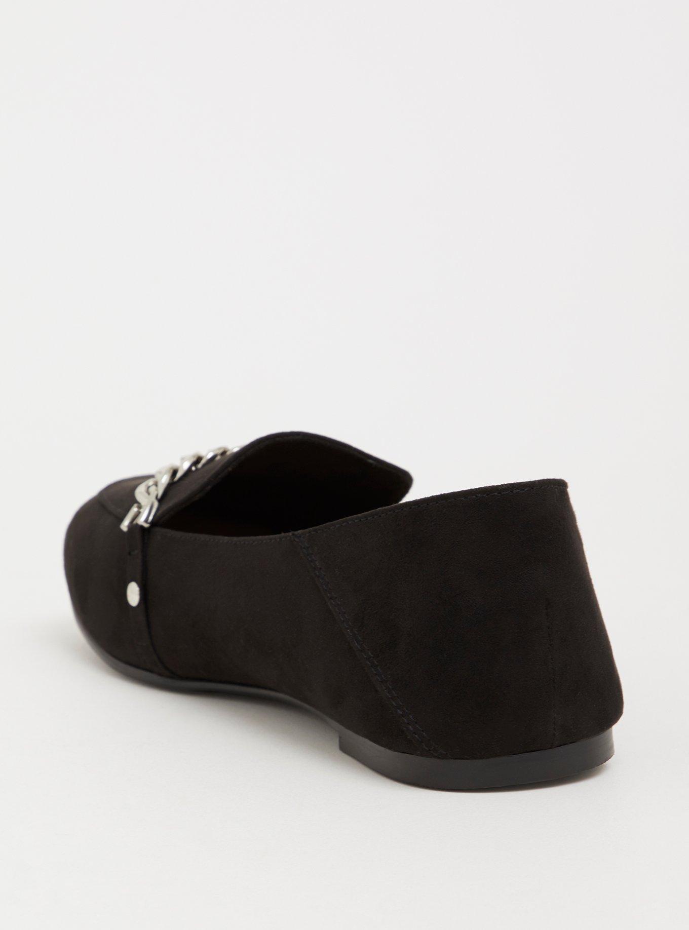 Plus Size - Black Faux Suede Chain Loafer (Wide Width) - Torrid