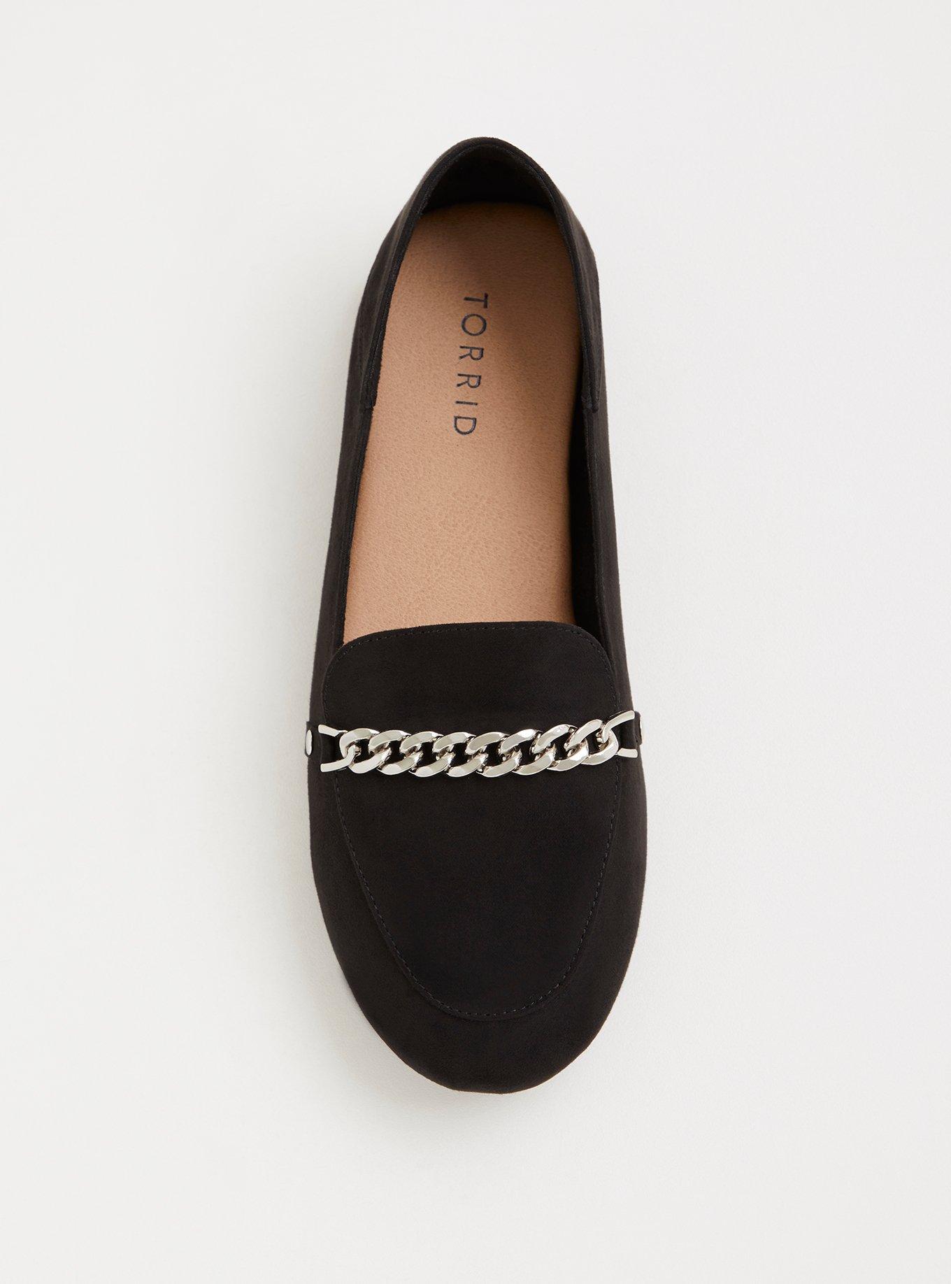 Plus Size - Black Faux Suede Chain Loafer (Wide Width) - Torrid