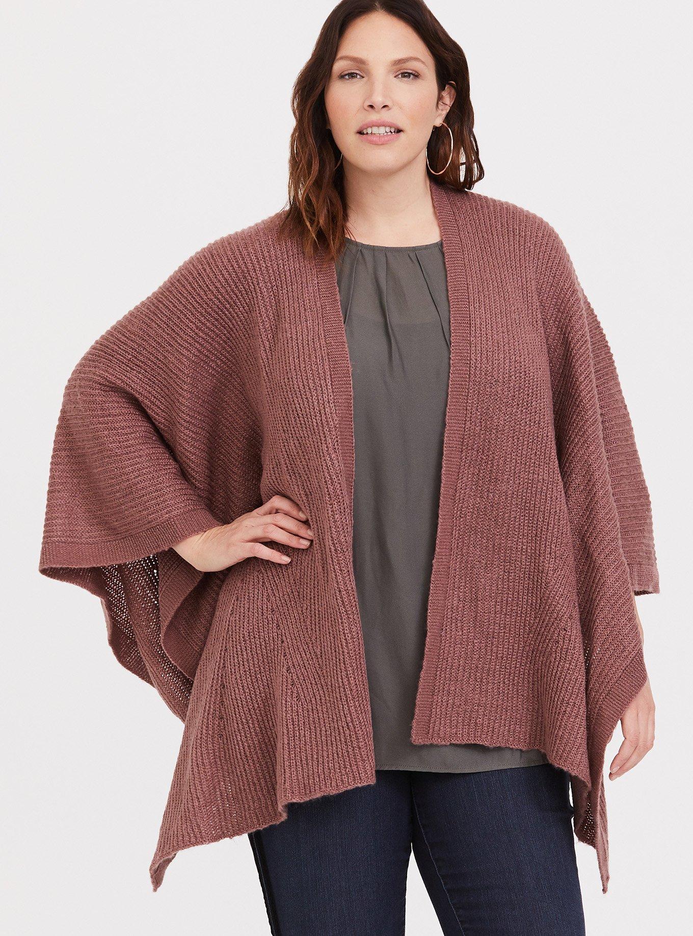 Plus Size - Dusty Rose Knit Ruana - Torrid