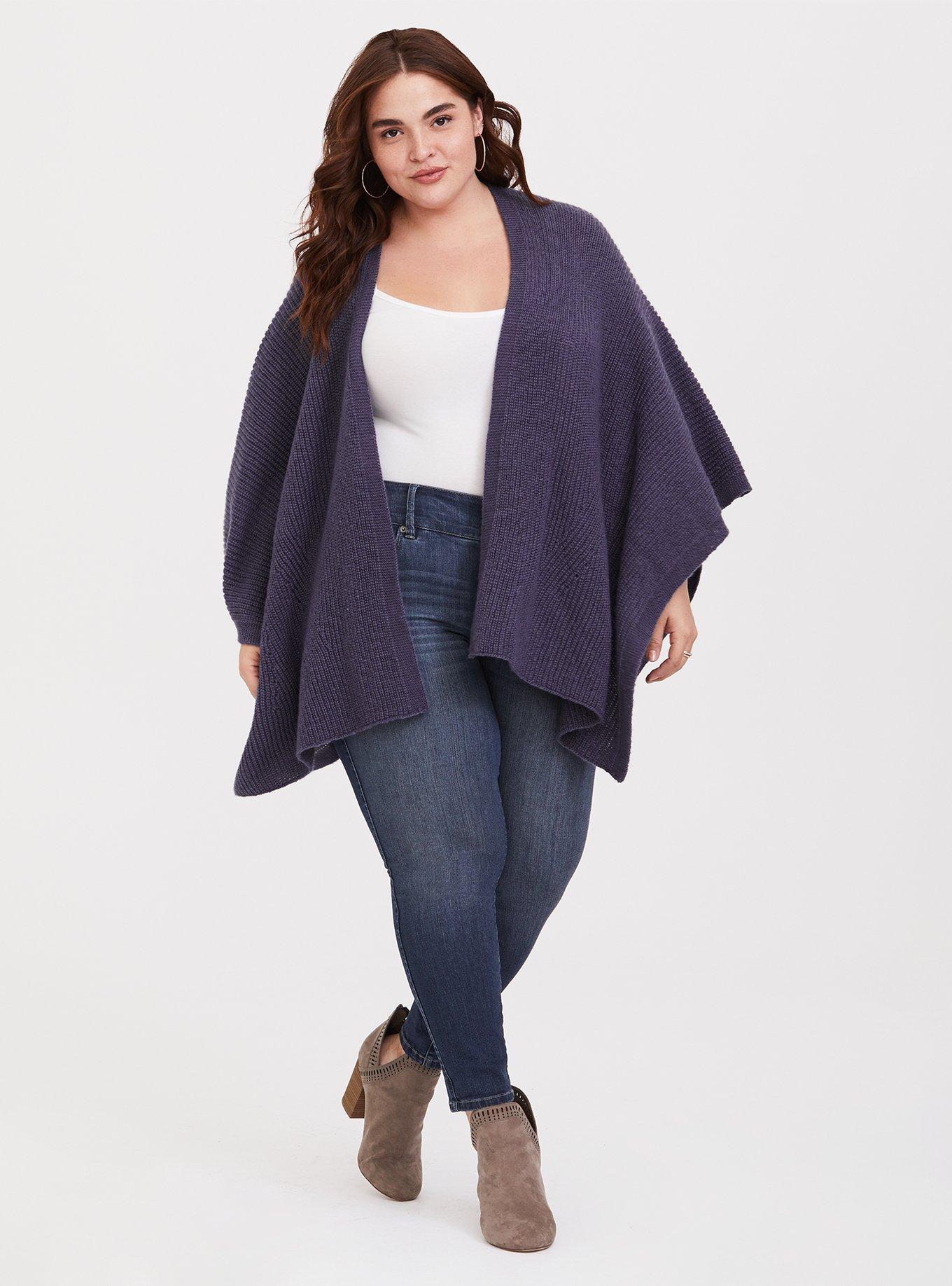 Plus Size - Grey Knit Ruana - Torrid