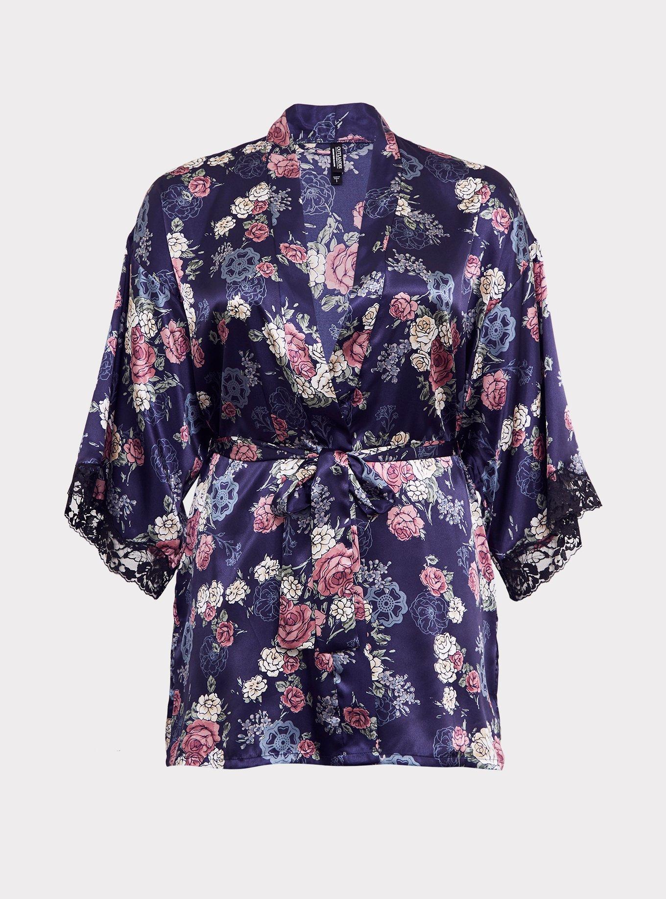 Plus Size - Outlander Satin & Lace Robe - Torrid