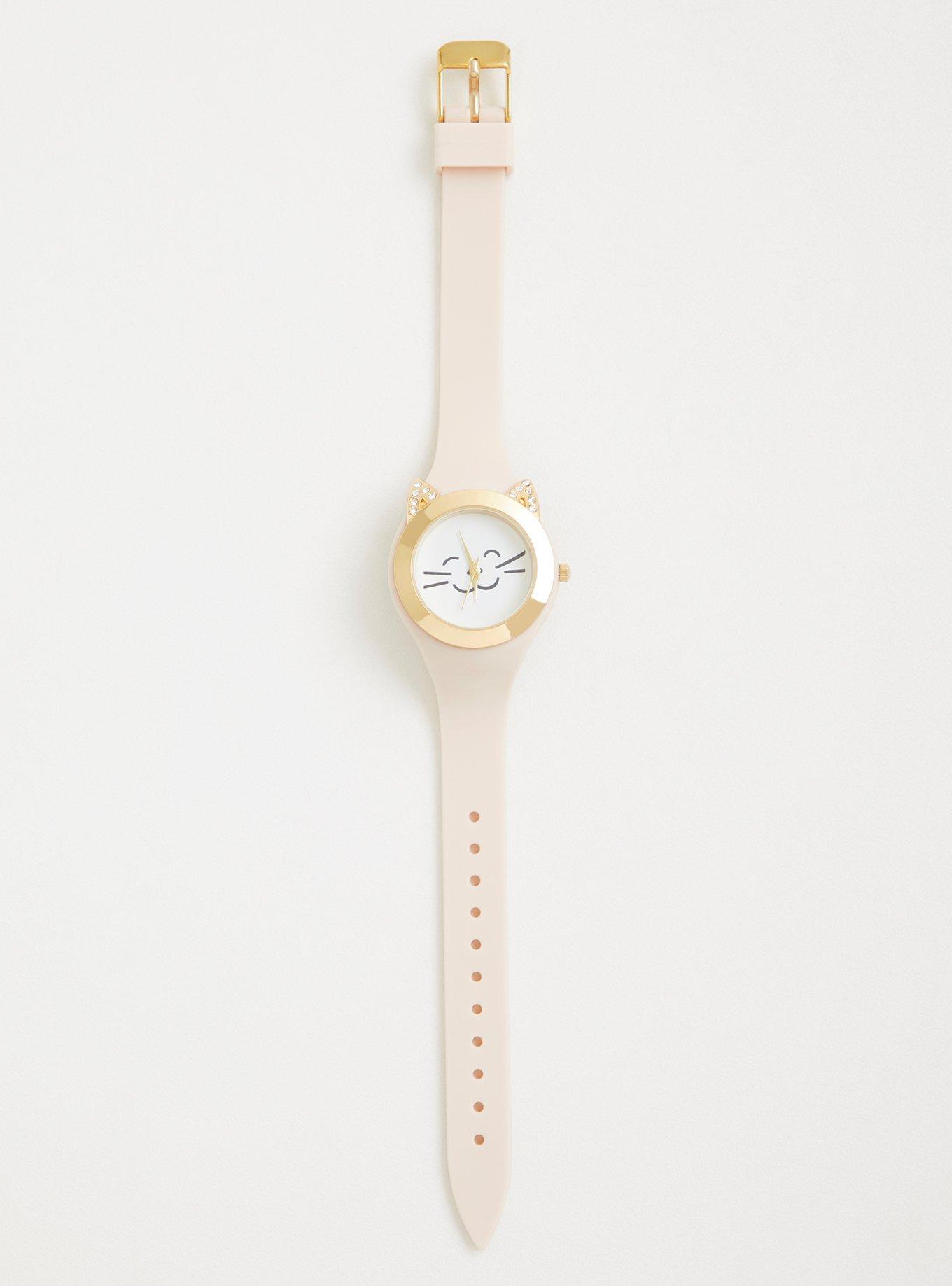 Plus Size - Blush Pink Silicone Kitty Watch - Torrid