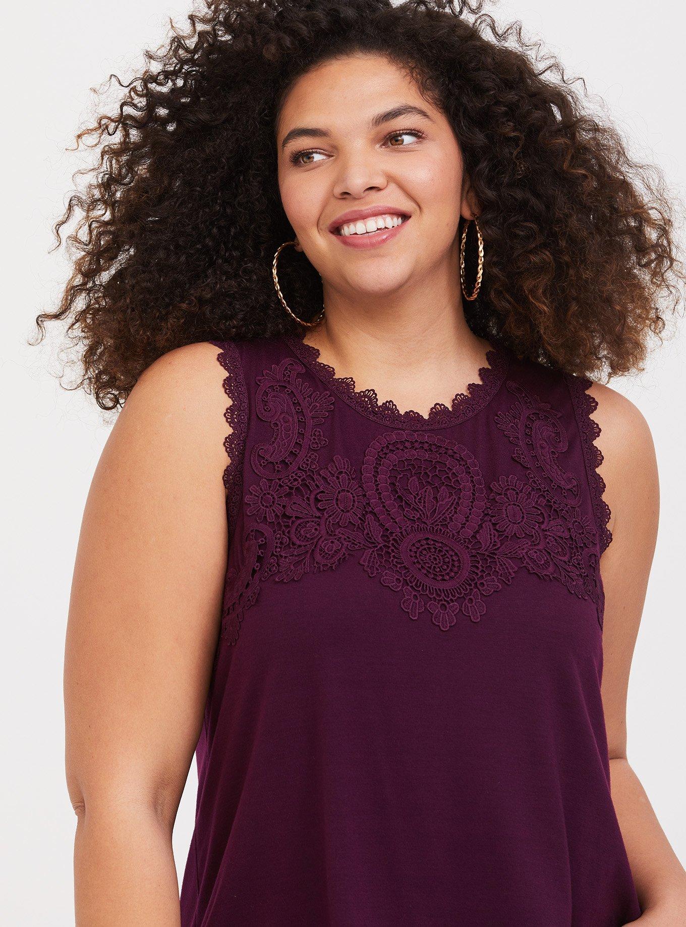 Plus Size - Purple Lace Tank - Torrid