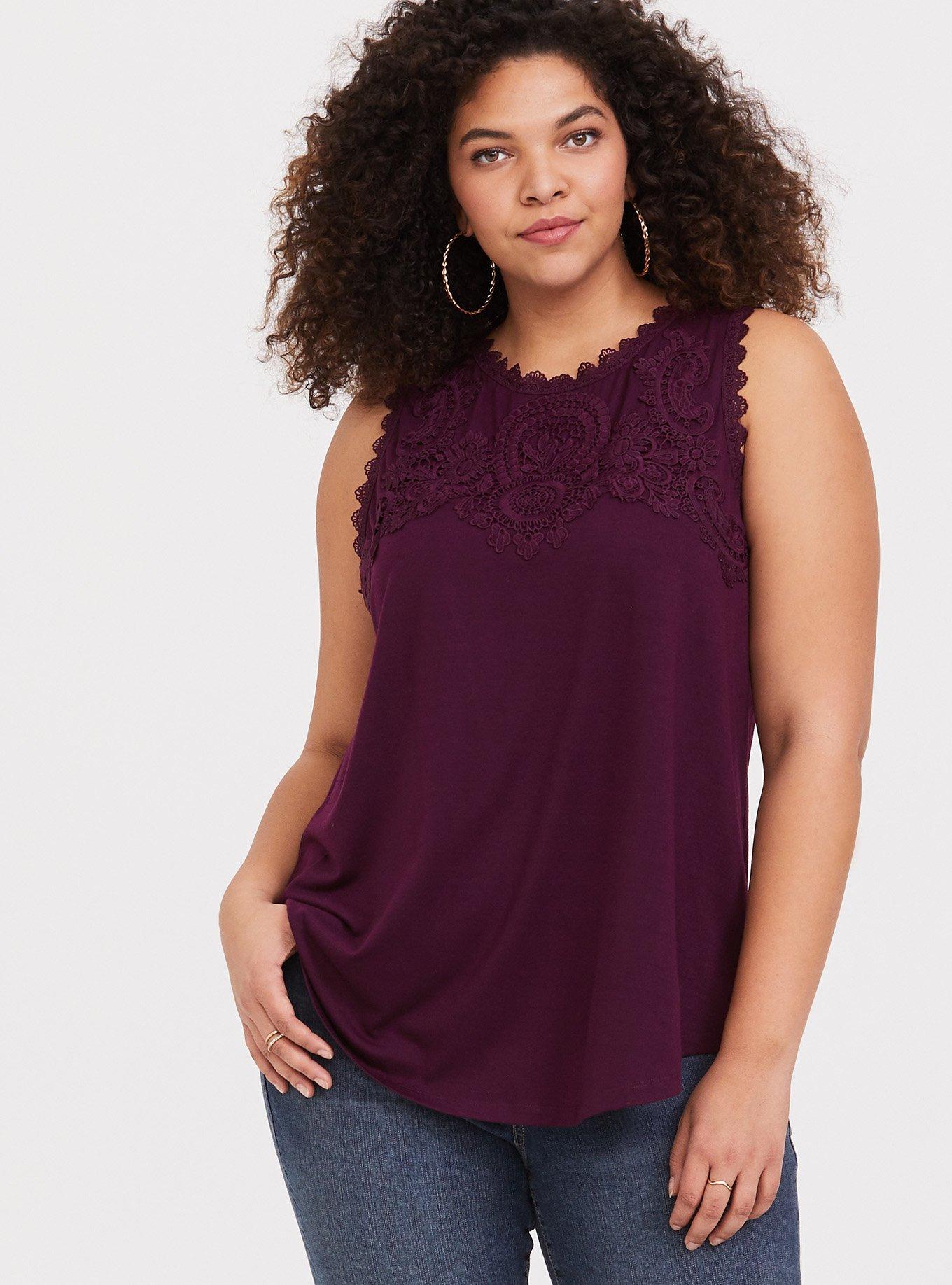 Plus Size - Purple Lace Tank - Torrid