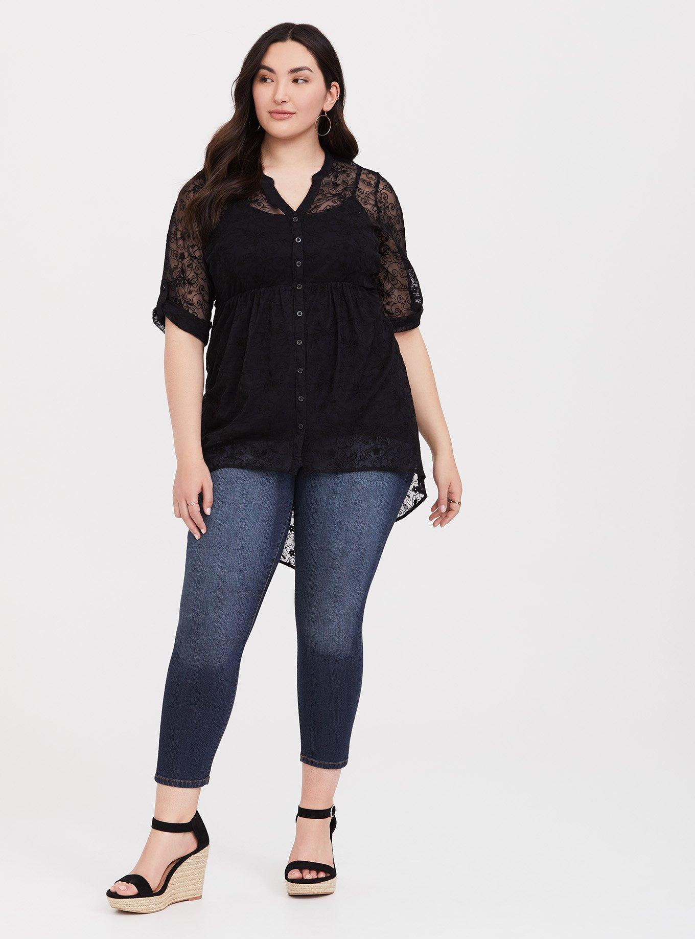Plus Size - Lexie - Black Lace Babydoll Tunic - Torrid