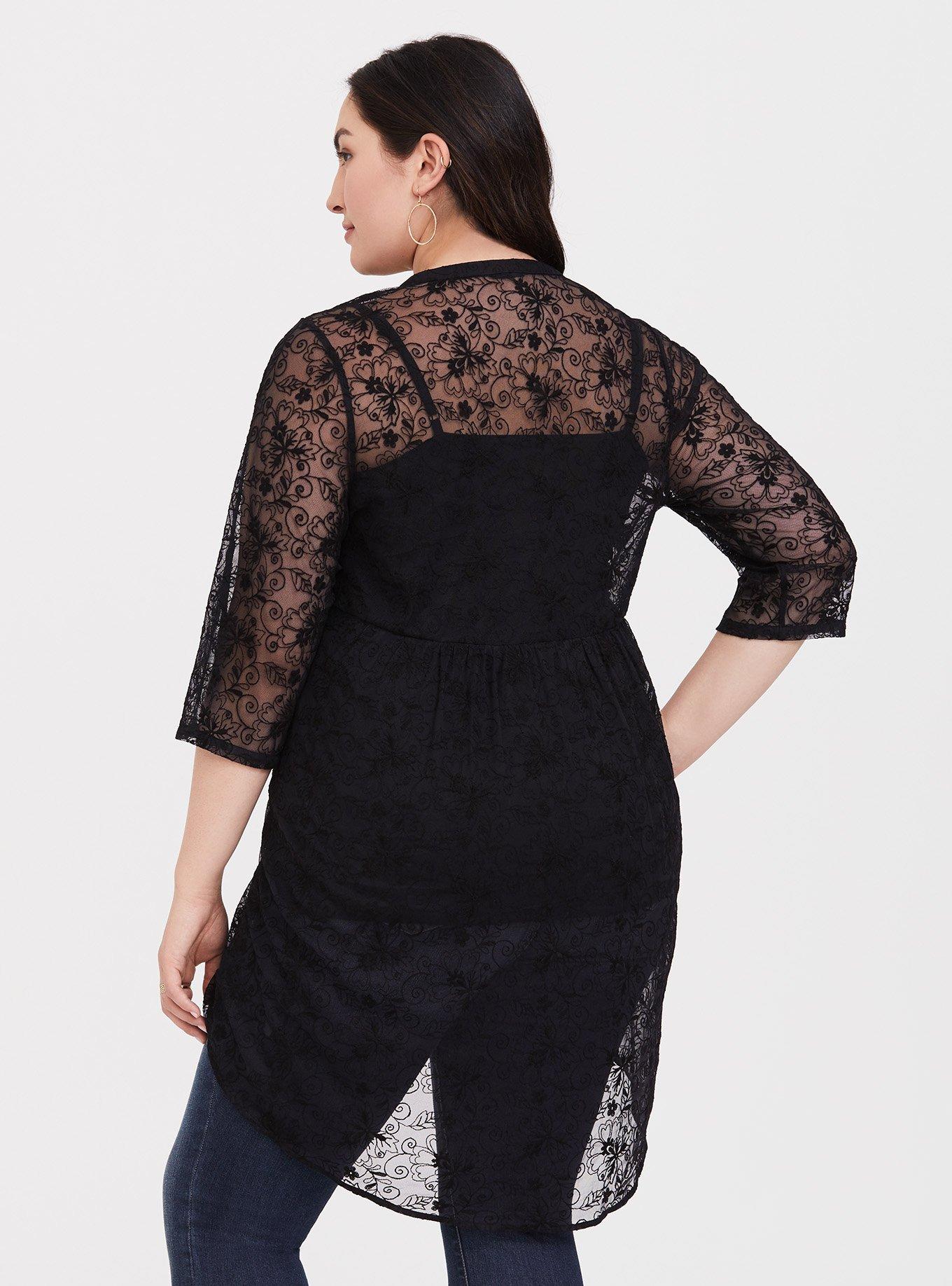 Plus Size - Lexie - Black Lace Babydoll Tunic - Torrid