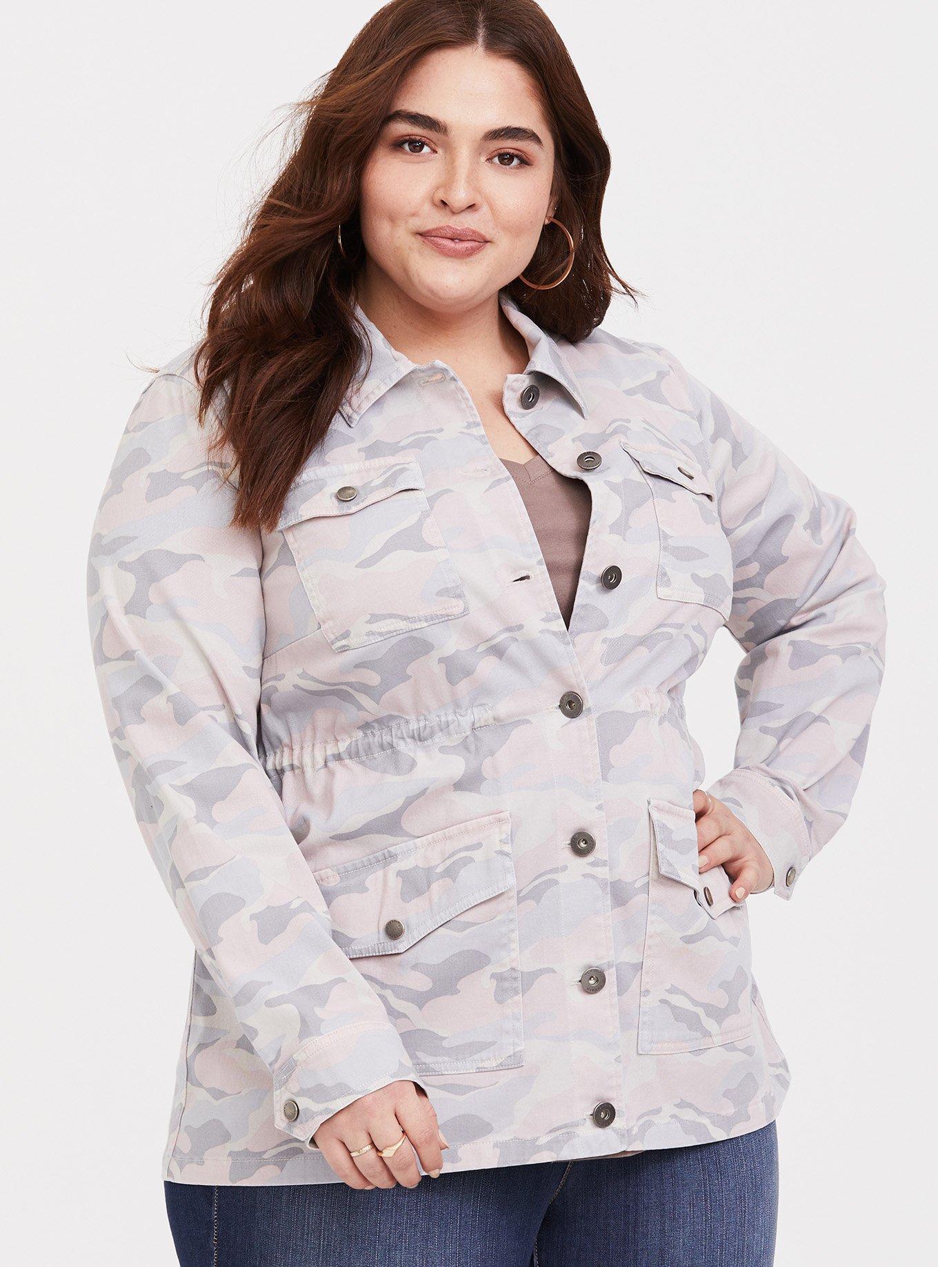 Plus Size - Camo Twill Anorak - Torrid