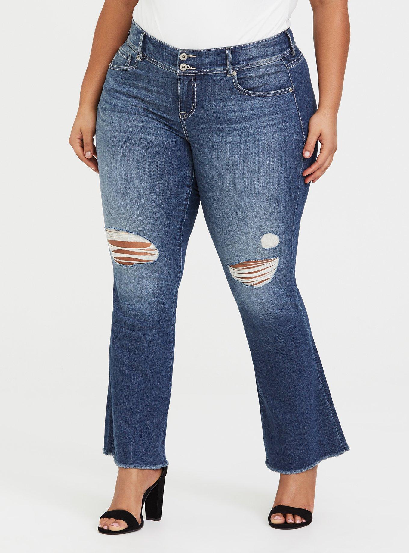 Plus Size - Flip Flop Flare Premium Stretch Mid-Rise Jean - Torrid