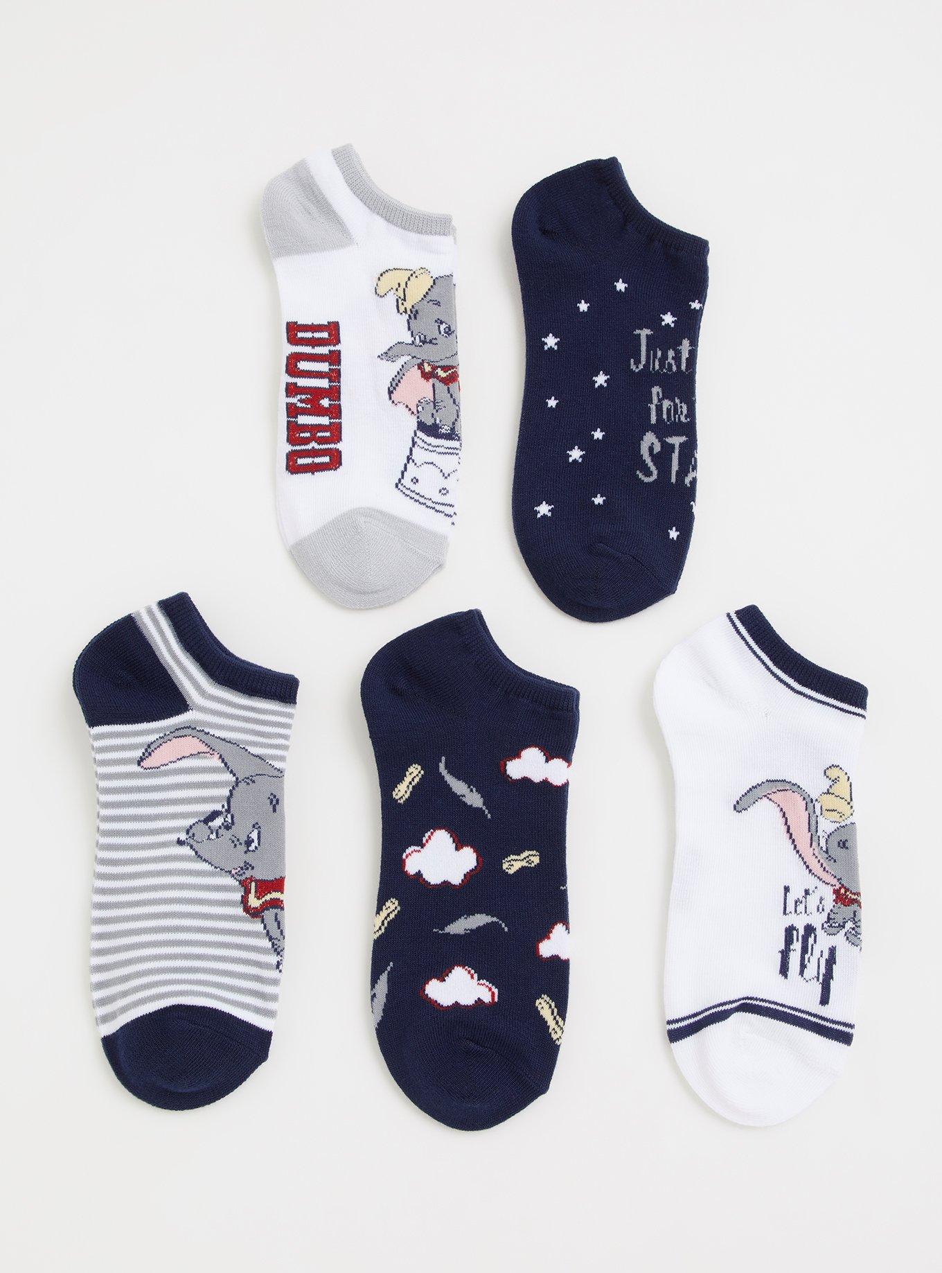 Plus Size - Disney Dumbo No-Show Socks - Pack of 5 - Torrid