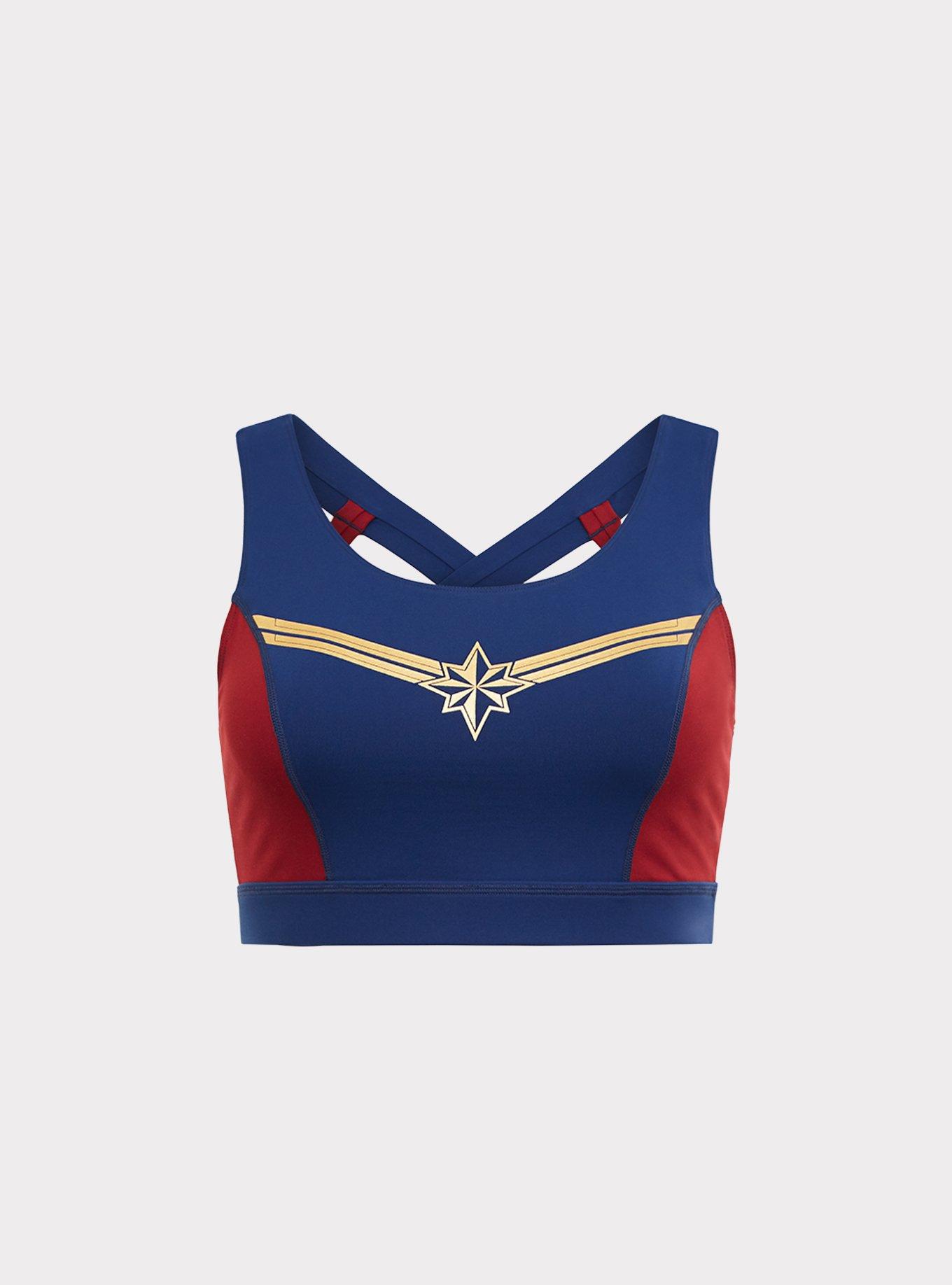 Plus Size - Her Universe Captain Marvel Sports Bra - Torrid