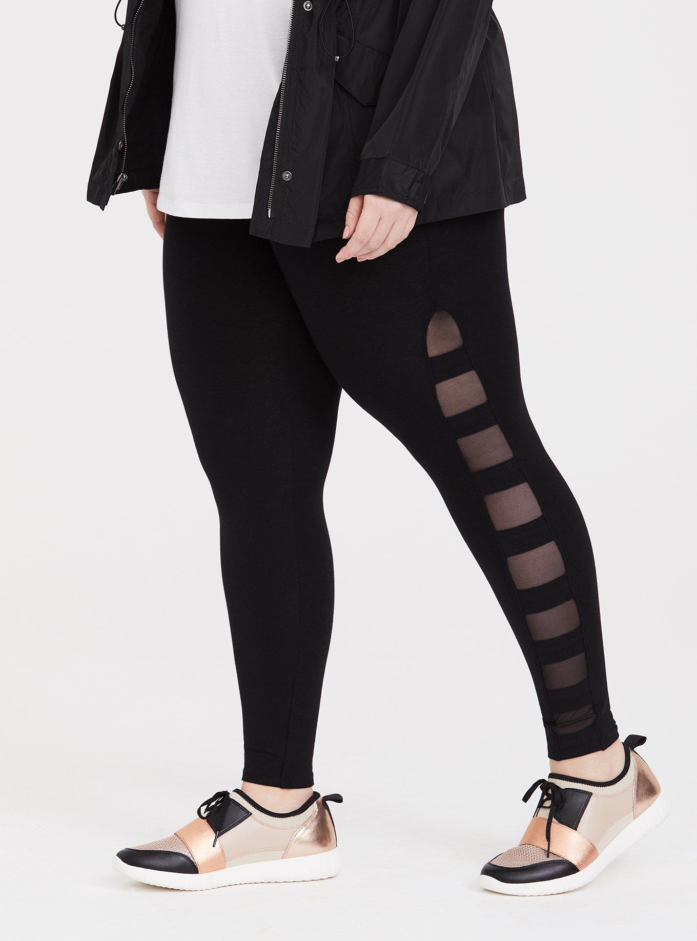 Plus Size - Black Ladder Mesh Legging - Torrid