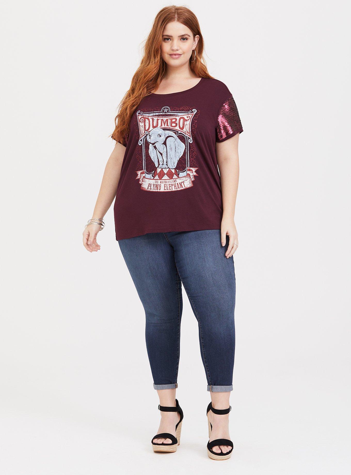 Plus Size - Her Universe Disney Dumbo Sequin Sleeve Top - Torrid