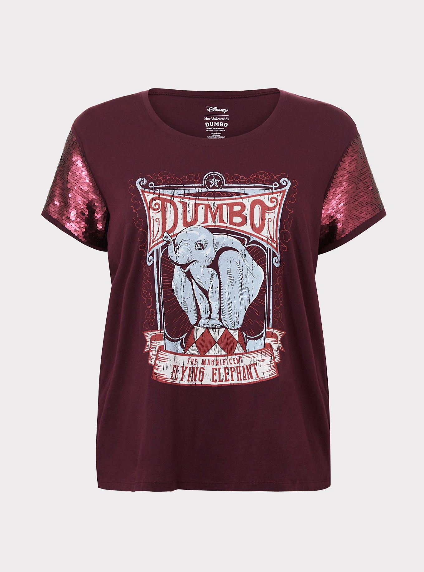Plus Size - Her Universe Disney Dumbo Sequin Sleeve Top - Torrid
