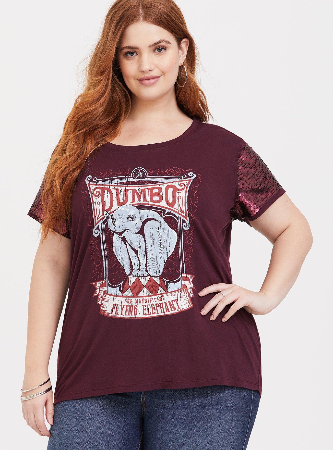 Plus Size - Her Universe Disney Dumbo Sequin Sleeve Top - Torrid