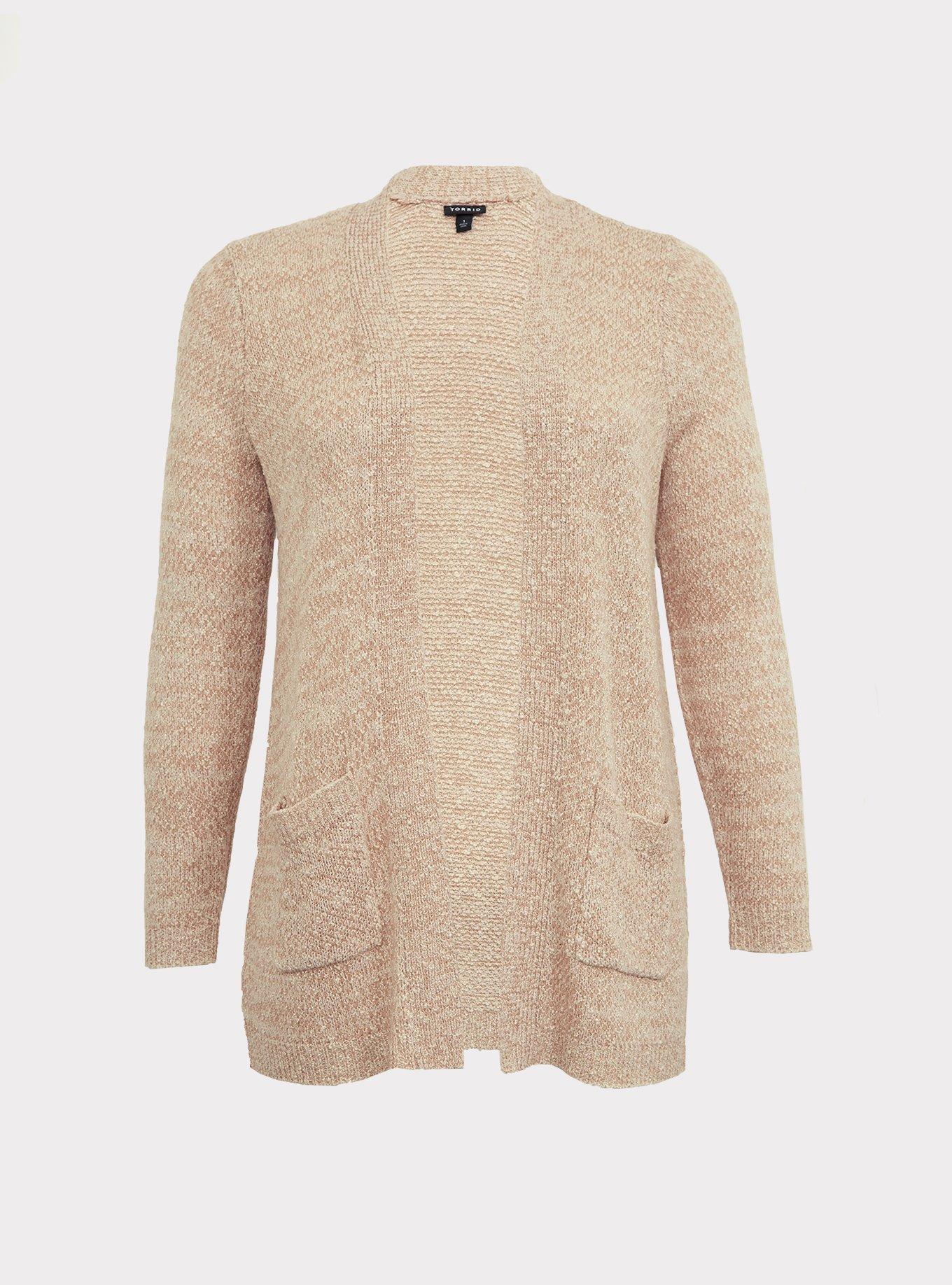 Plus Size - Tan Textured Slub Cardigan - Torrid