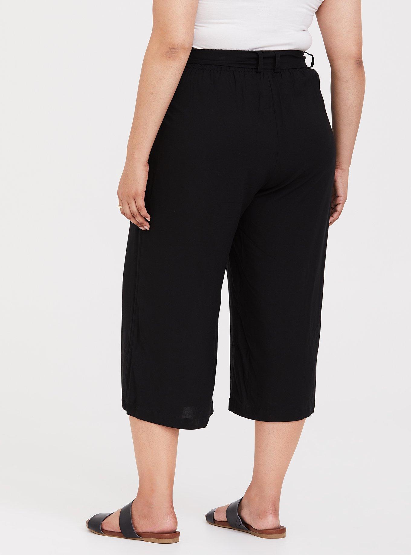 Plus Size - Black Challis Culotte Pant - Torrid