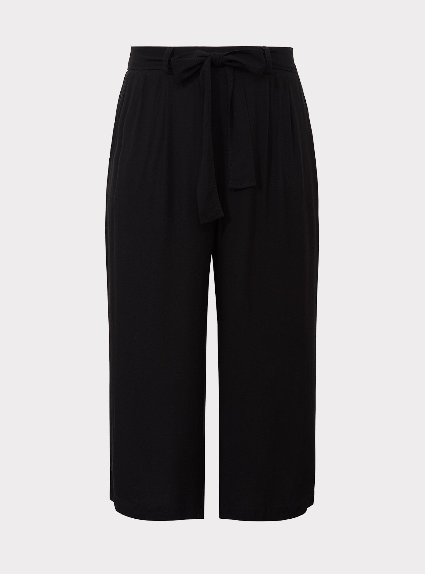 Plus Size - Black Challis Culotte Pant - Torrid
