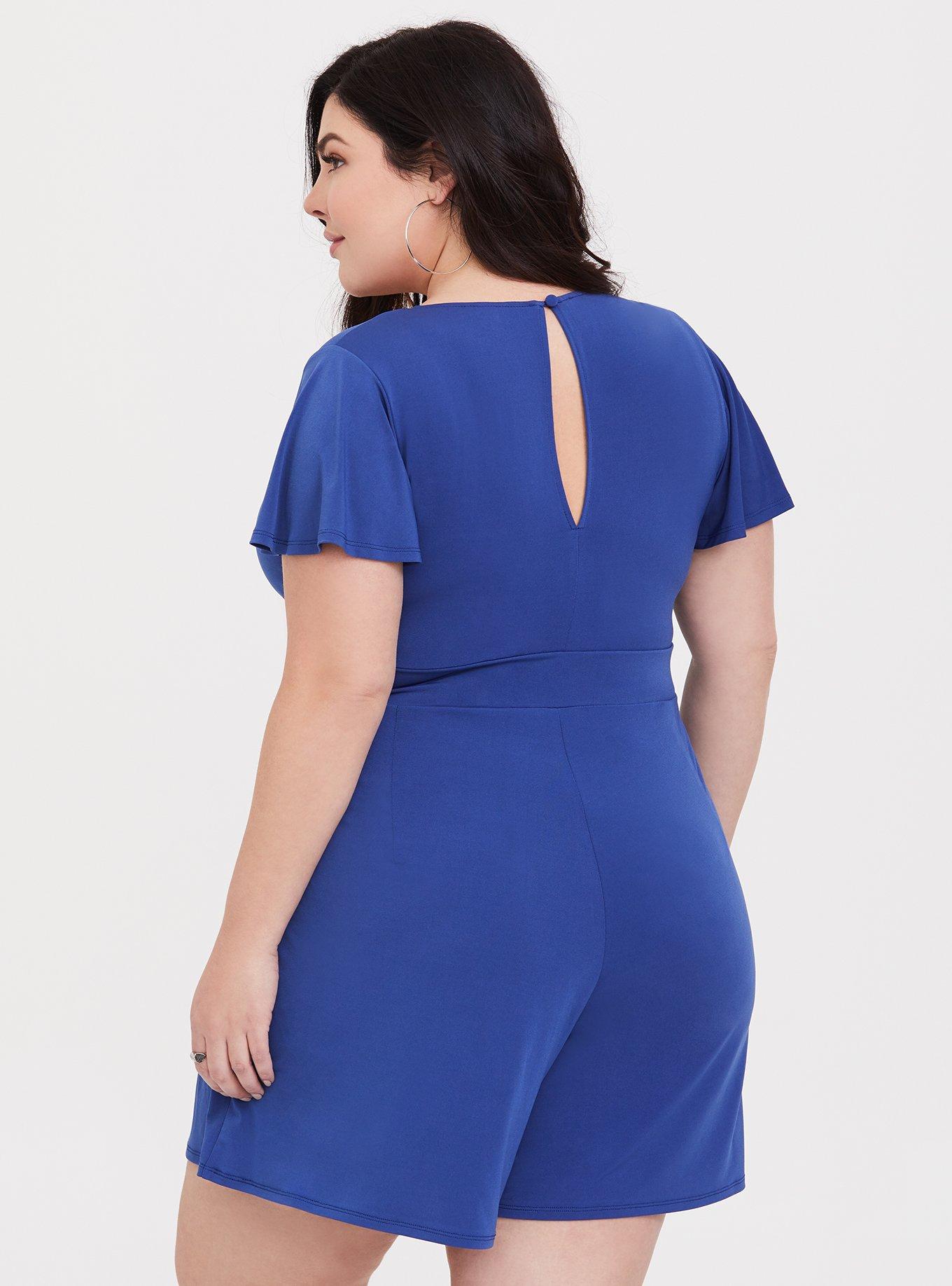 Plus Size - Blue Studio Knit Romper - Torrid