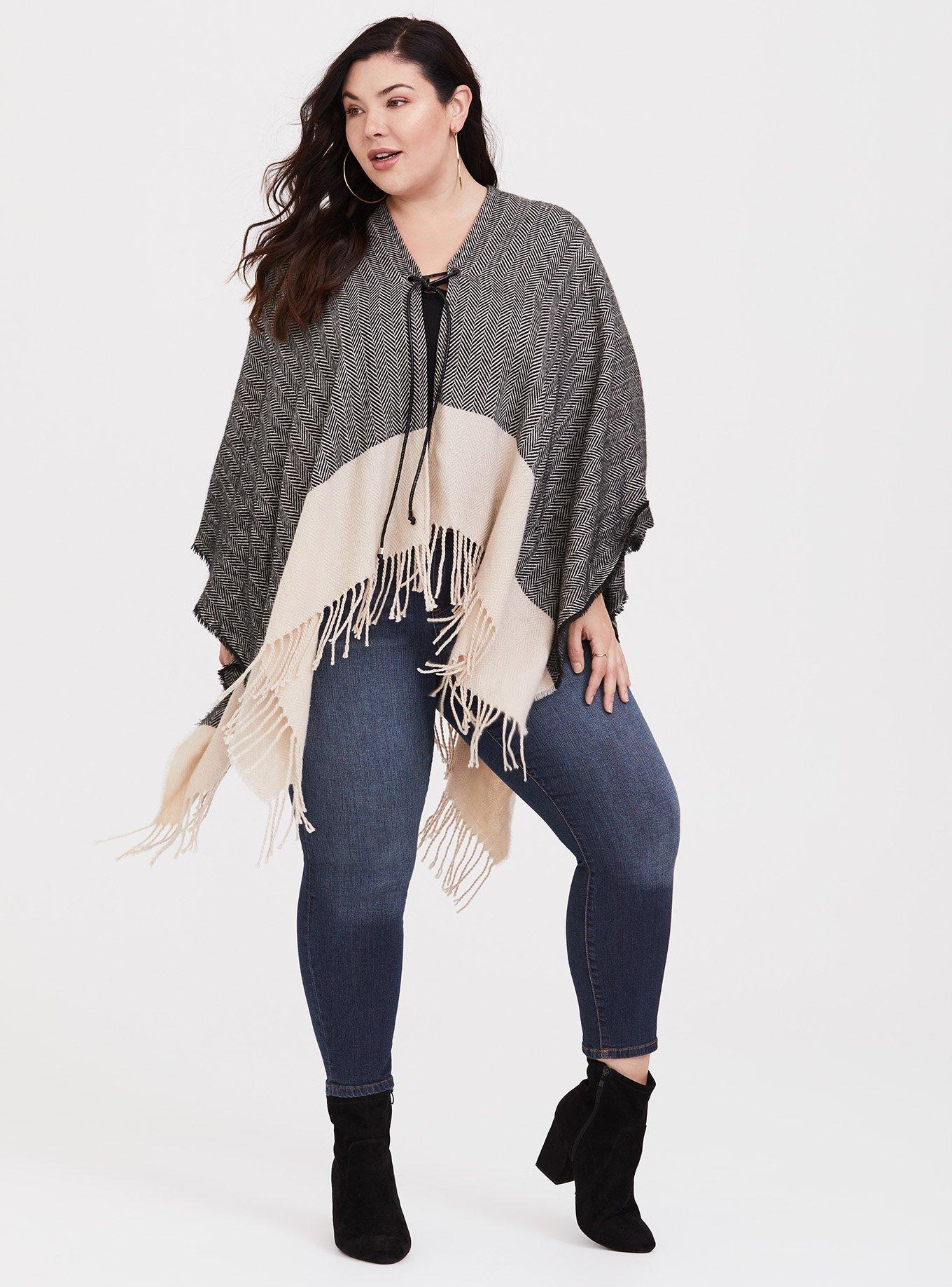 Plus Size - Multi Plaid Tie Front Ruana - Torrid