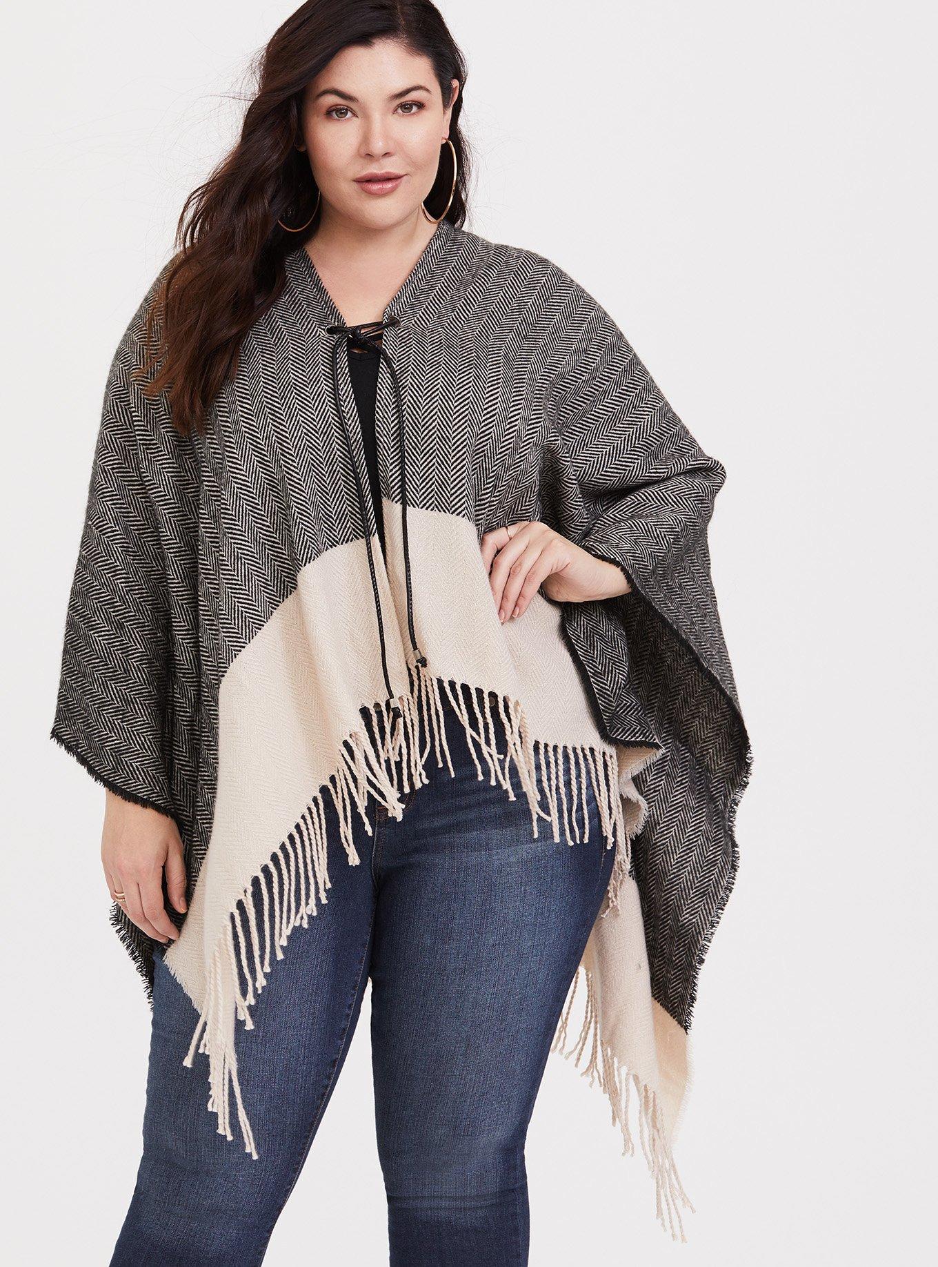 Plus Size - Multi Plaid Tie Front Ruana - Torrid