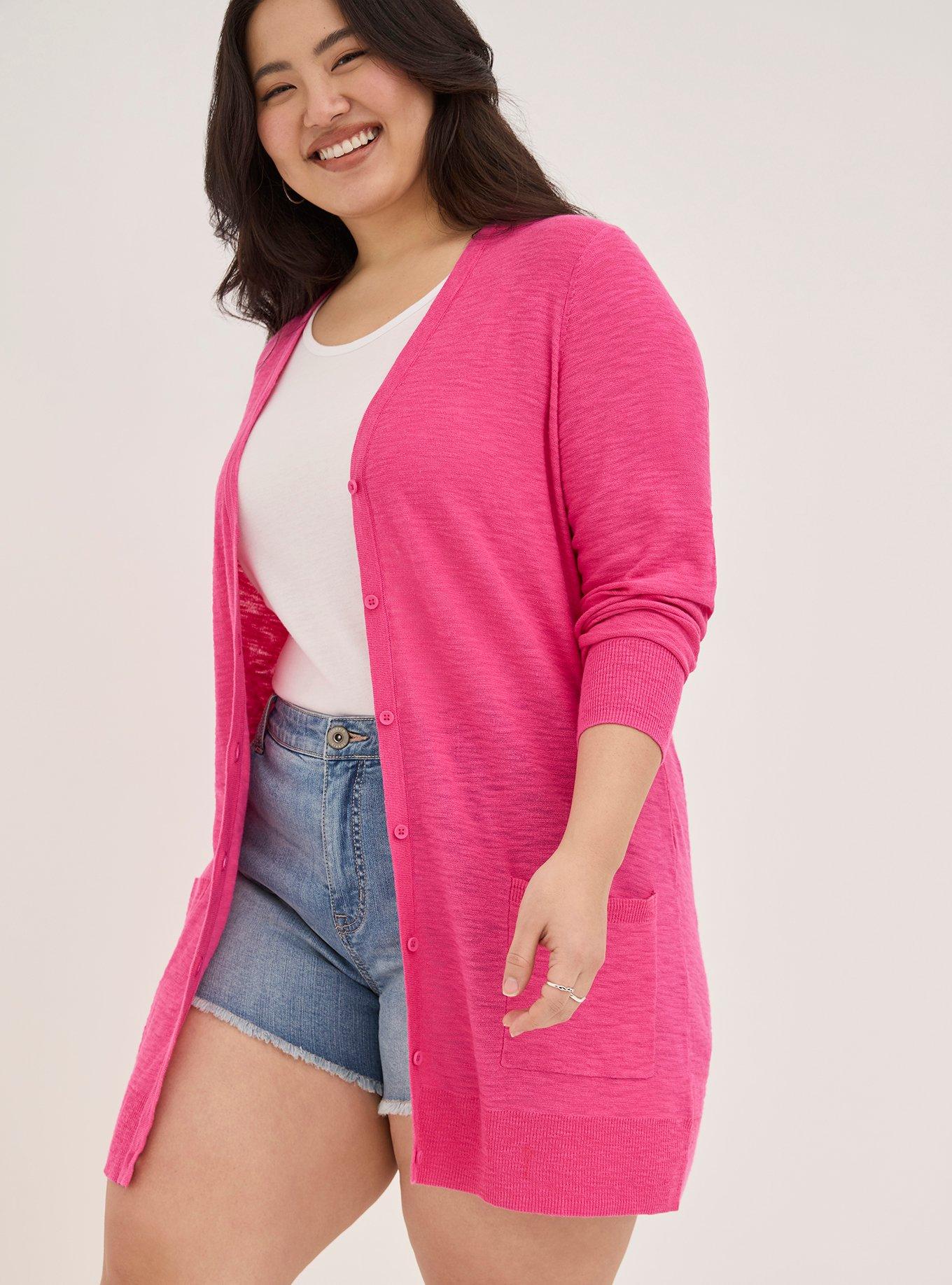 Plus Size - Slub Boyfriend Cardigan Button-Front Sweater - Torrid