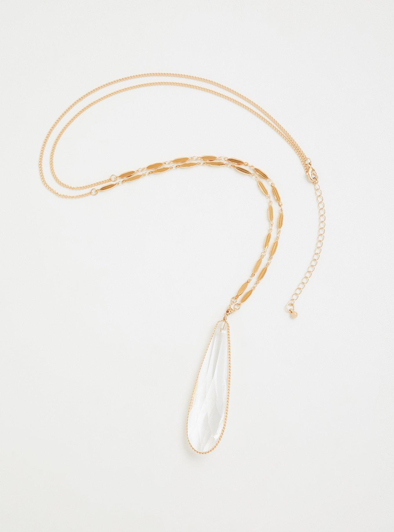 Plus Size - Crystal Teardrop Necklace - Torrid