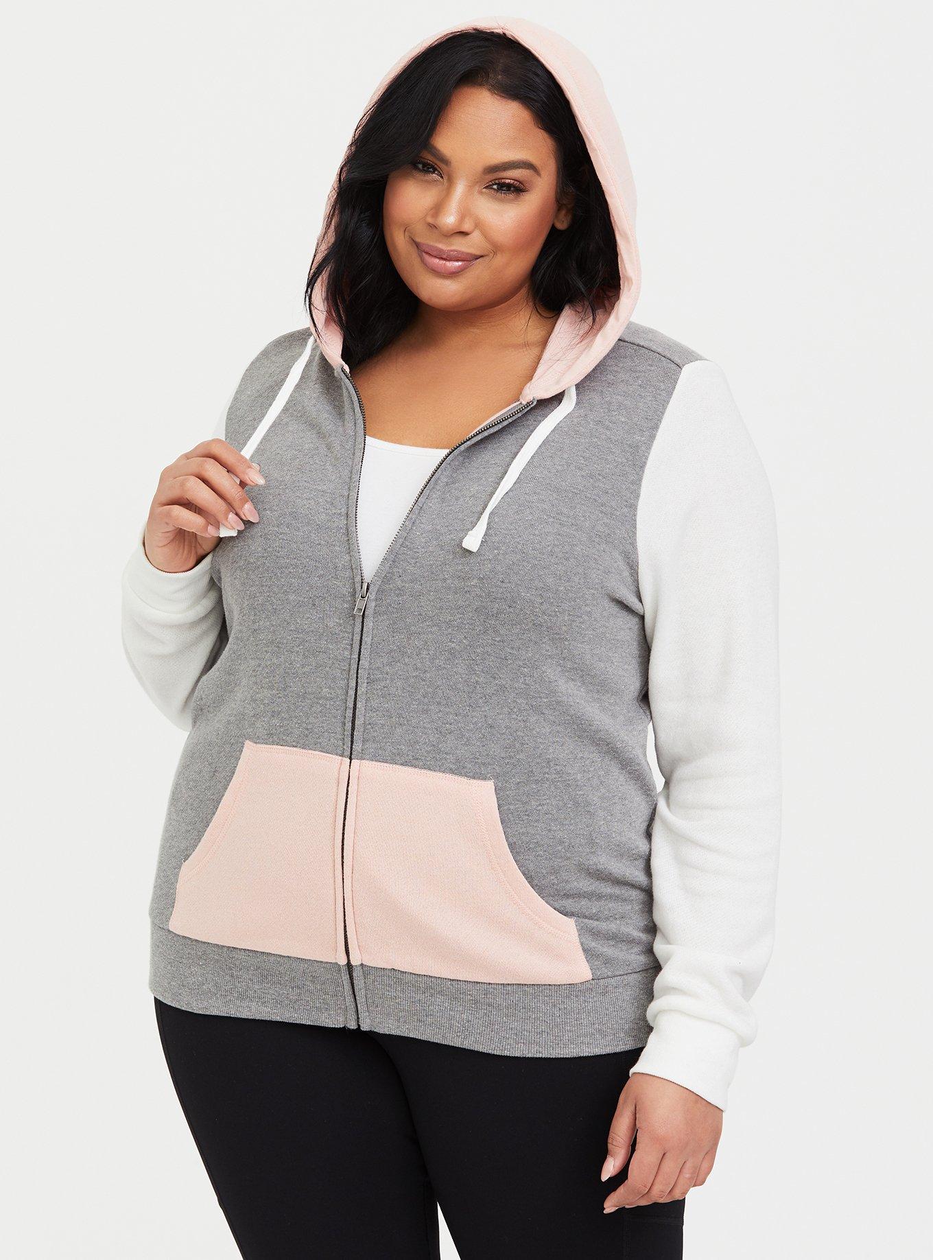 Plus Size - Colorblock Hooded Zip Jacket - Torrid