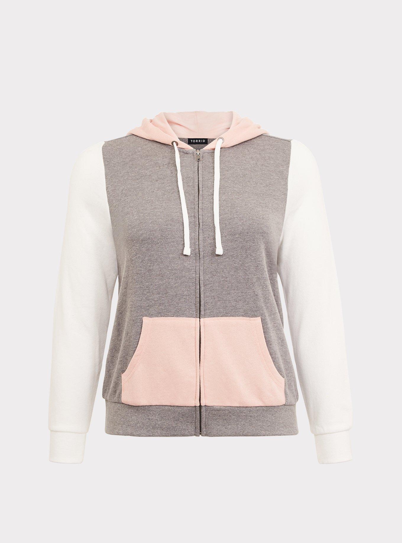 Plus Size - Colorblock Hooded Zip Jacket - Torrid