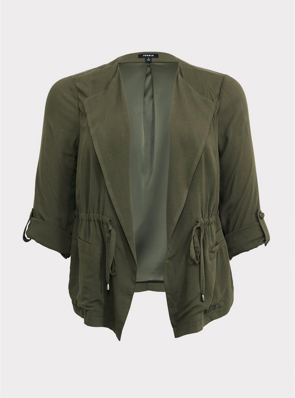 Plus Size - Olive Green Drape Anorak - Torrid Plus Size - Olive Green Drape Anorak - Torrid