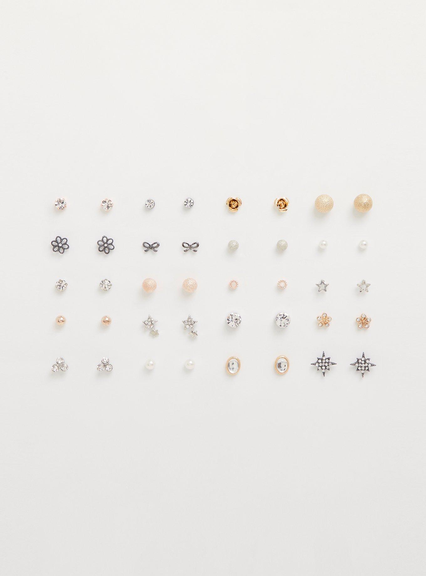Plus Size - Multi Design Stud Earrings - Set of 20 - Torrid