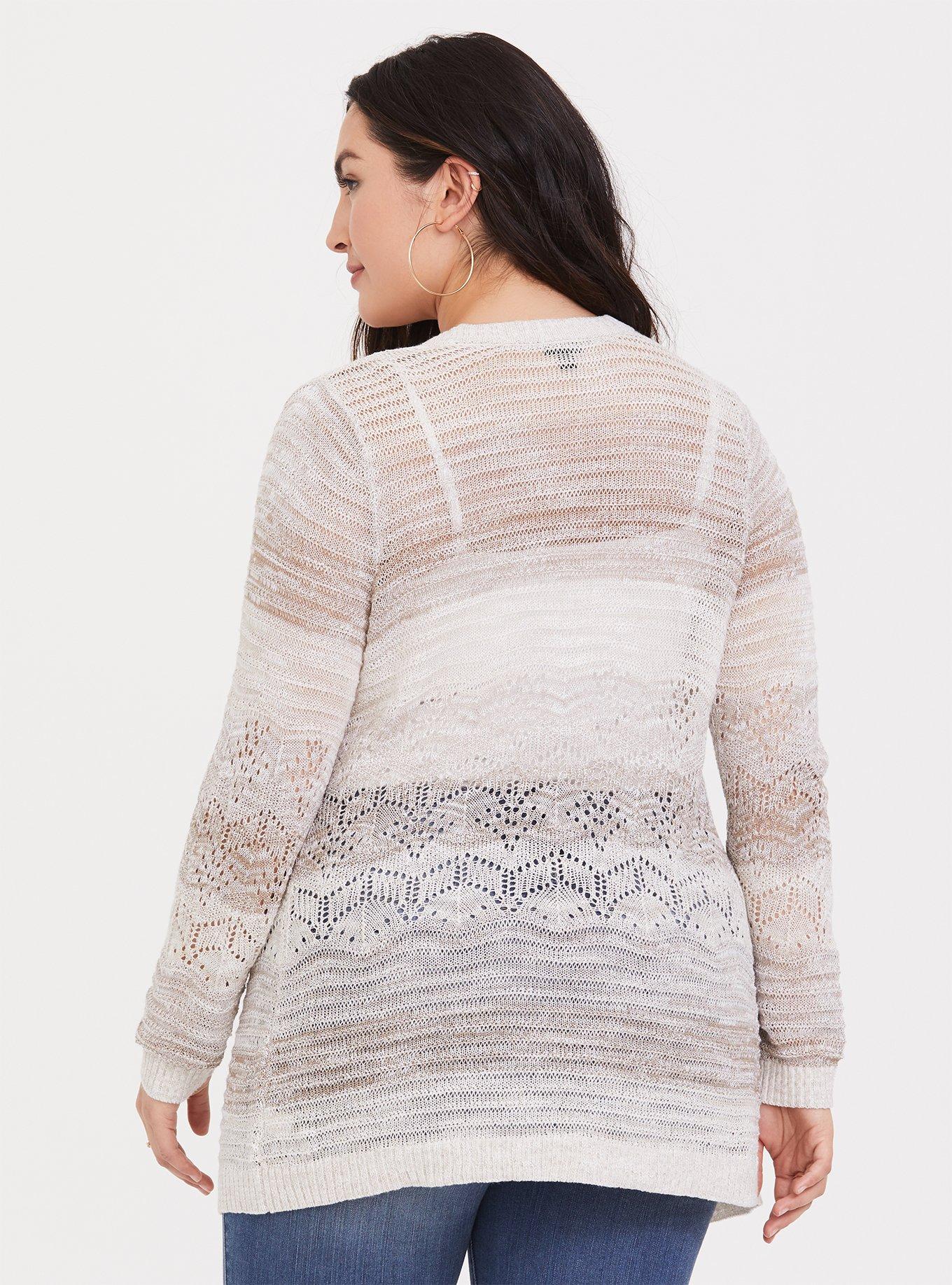 Plus Size - Tan Pointelle Cardigan - Torrid