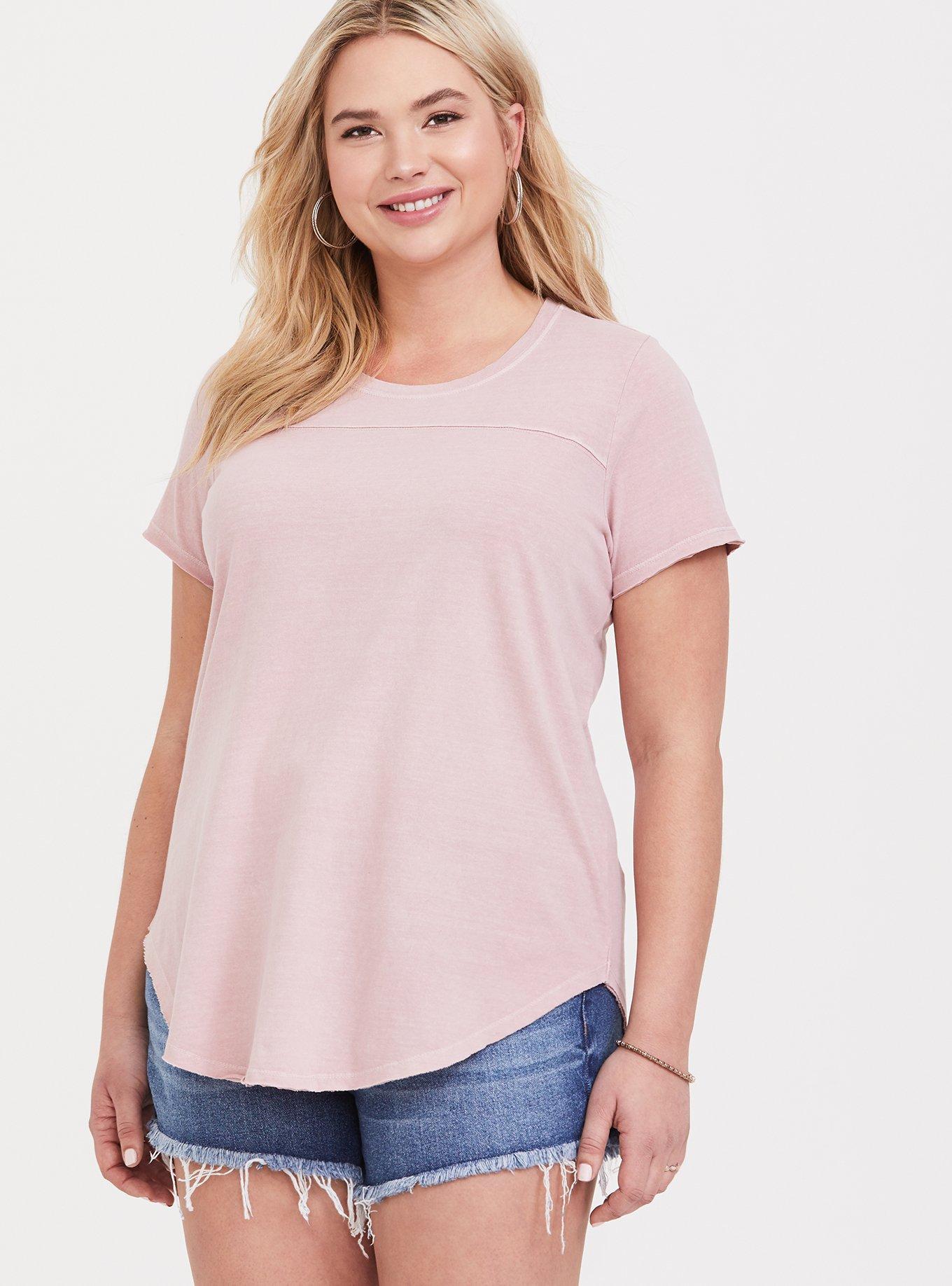 Plus Size - Premium Mauve Washed Classic Fit Tee - Torrid