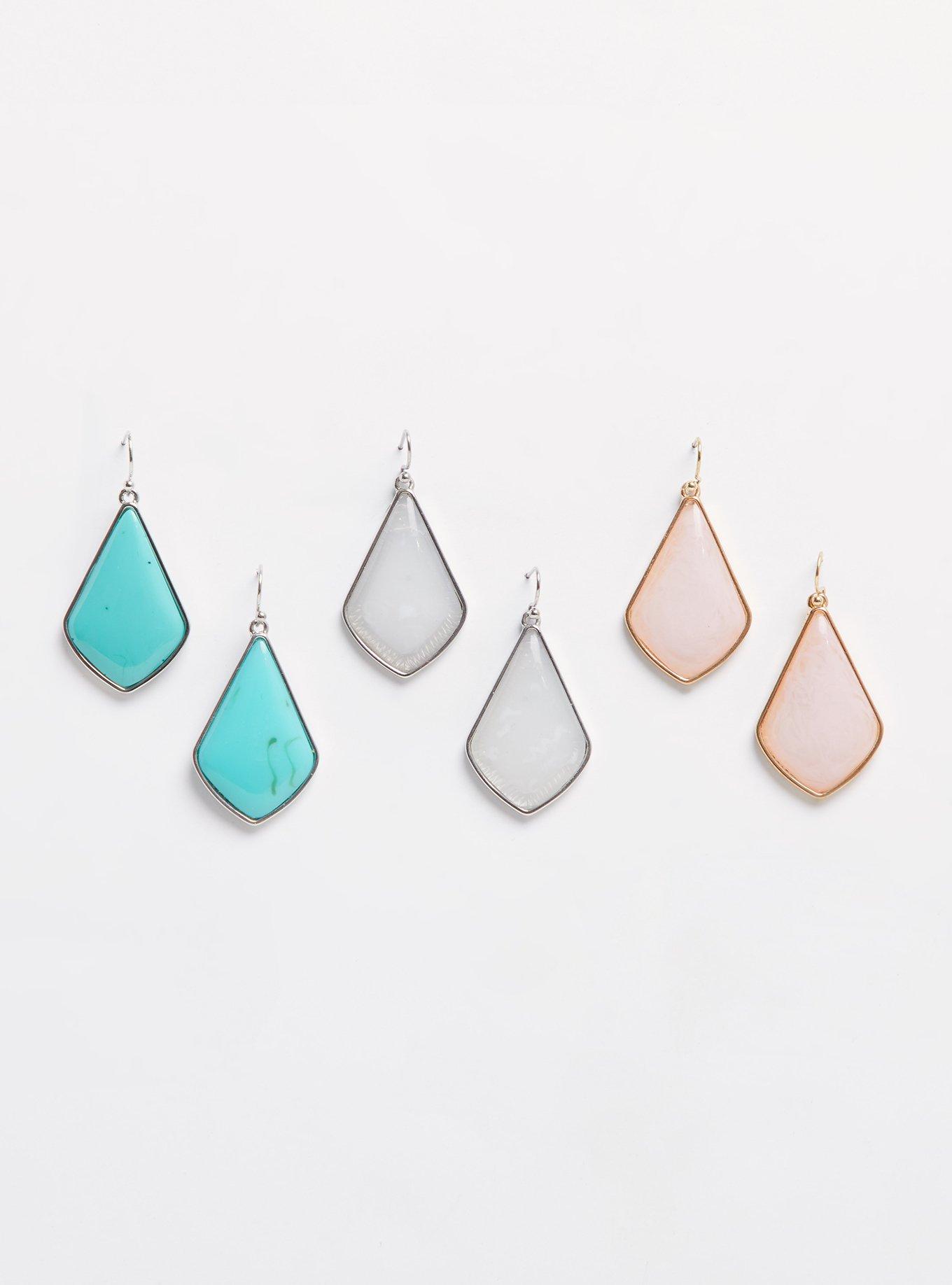 Plus Size - Kite Shaped Earrings - Set of 3 - Torrid