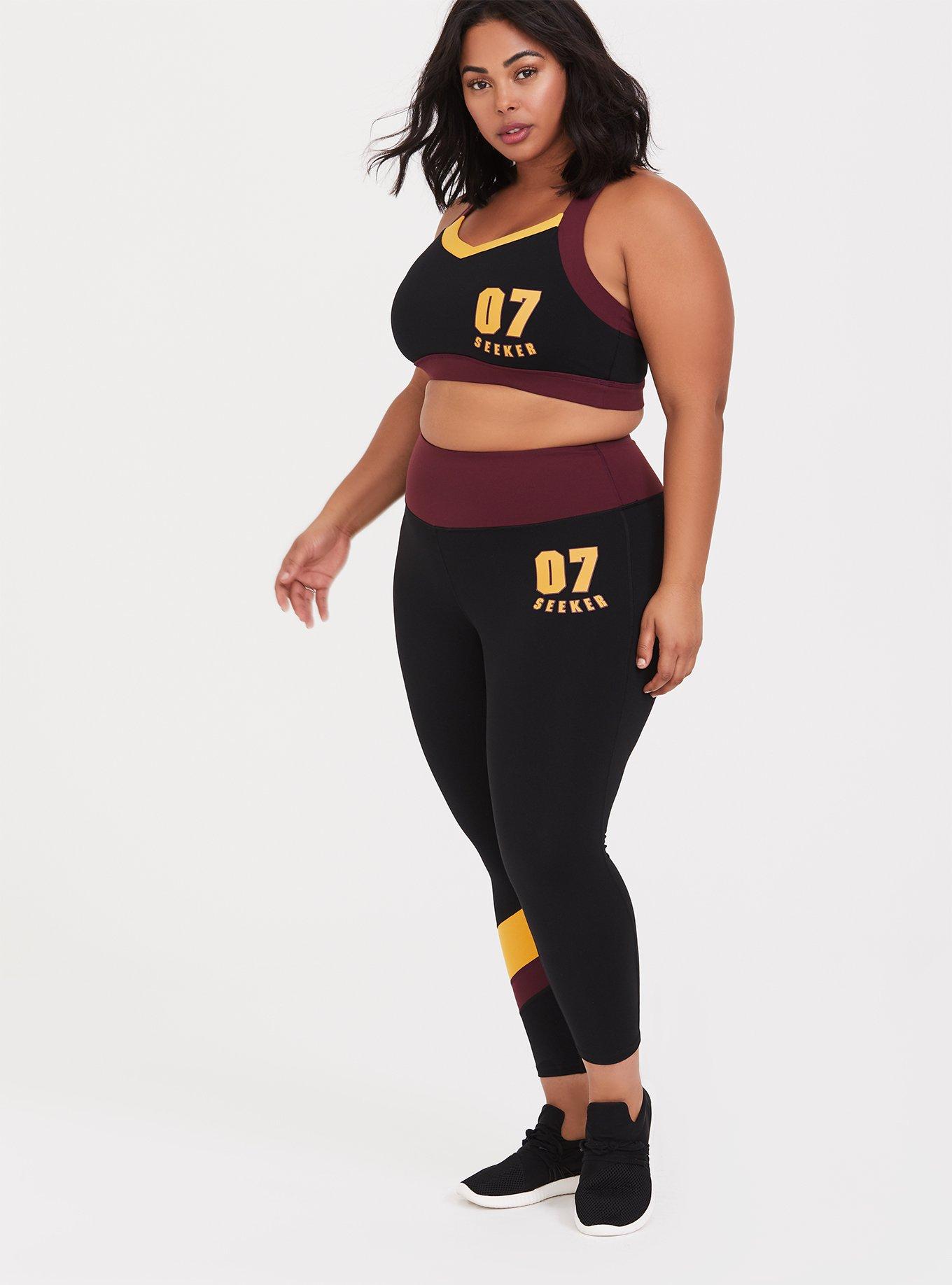 Plus Size - Harry Potter 07 Seeker Black & Burgundy Sports Bra - Torrid