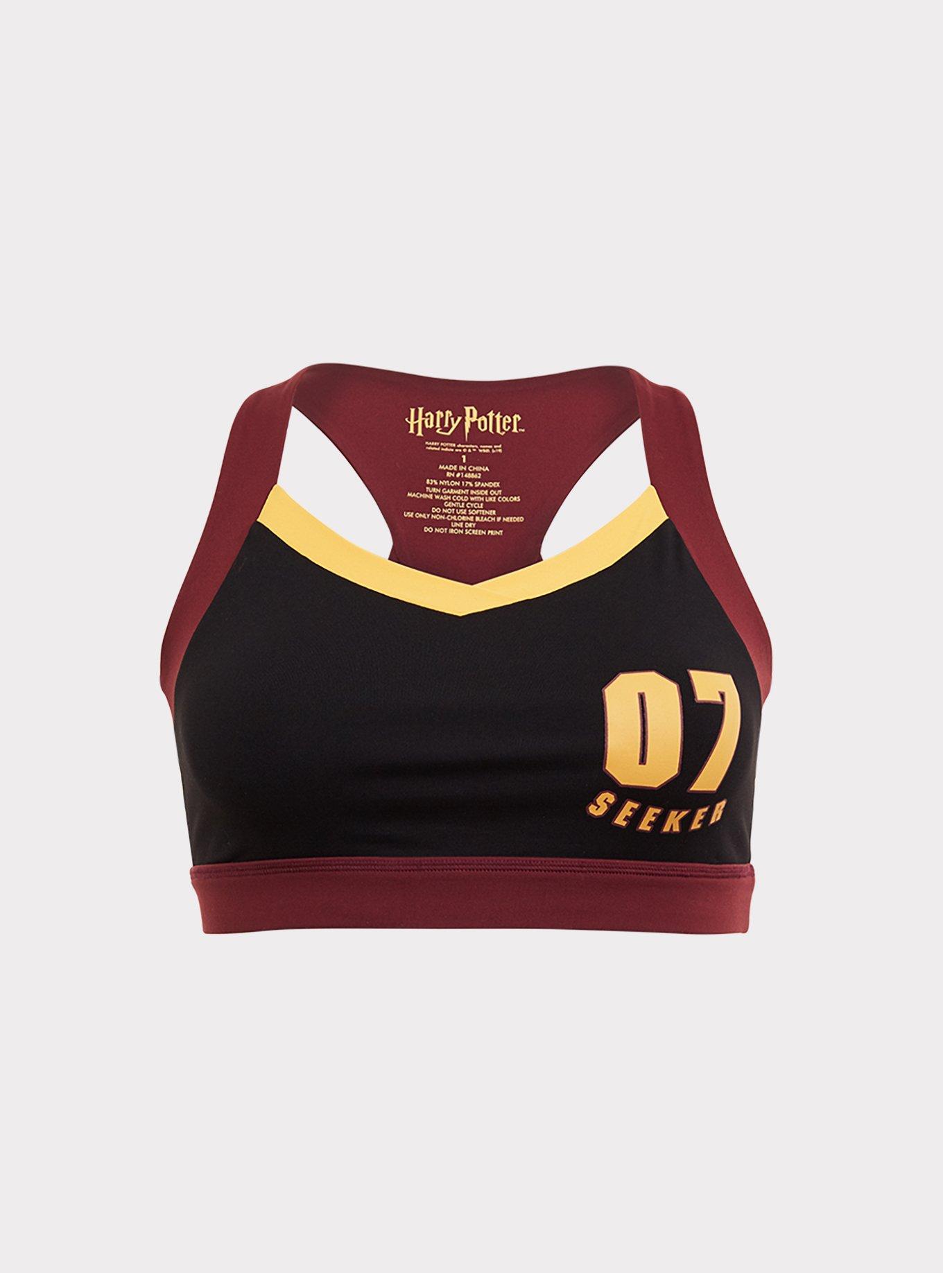 Plus Size - Harry Potter 07 Seeker Black & Burgundy Sports Bra - Torrid
