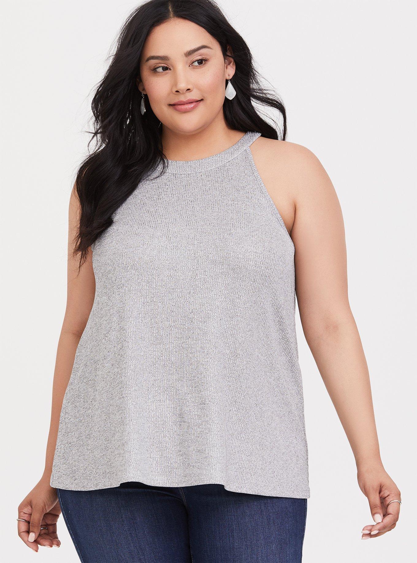 Plus Size - Grey Ribbed Goddess Tank - Torrid