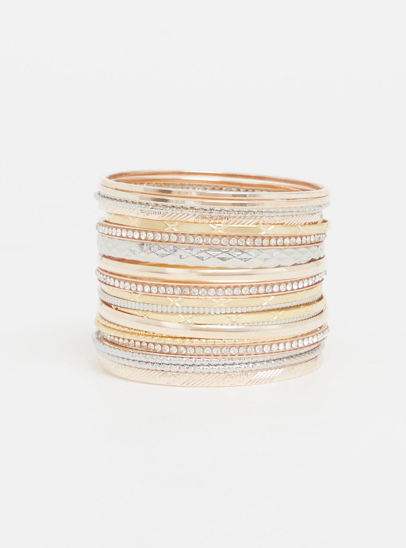 Plus Size - Multi Metallic Bangle Set - Set of 20 - Torrid