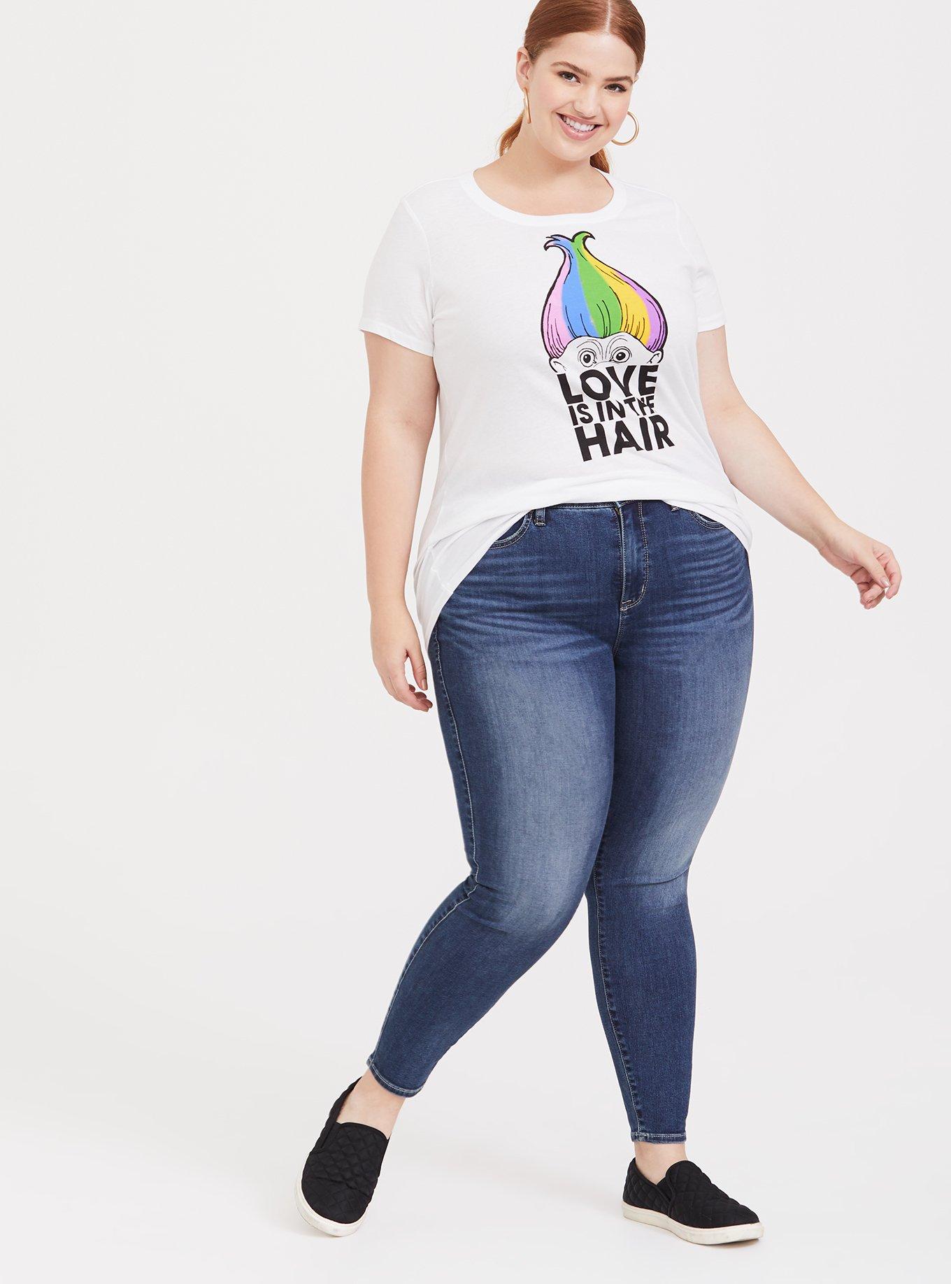 Plus Size - Trolls White Slim Fit Crew Tee - Torrid