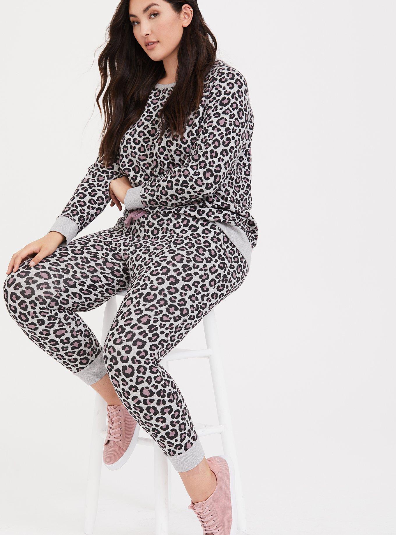 Plus Size - Grey & Purple Leopard Drawstring Jogger - Torrid