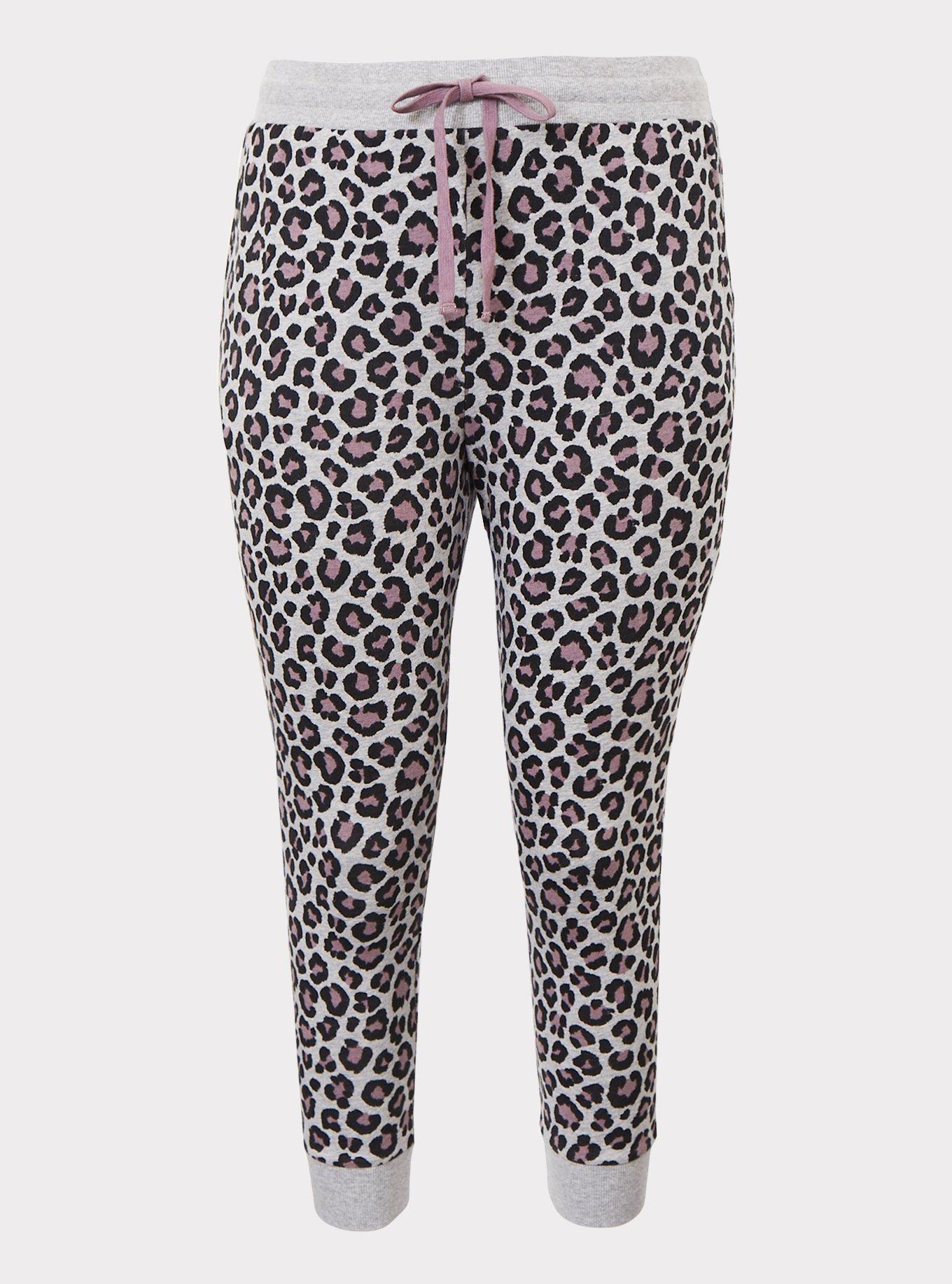 Plus Size - Grey & Purple Leopard Drawstring Jogger - Torrid