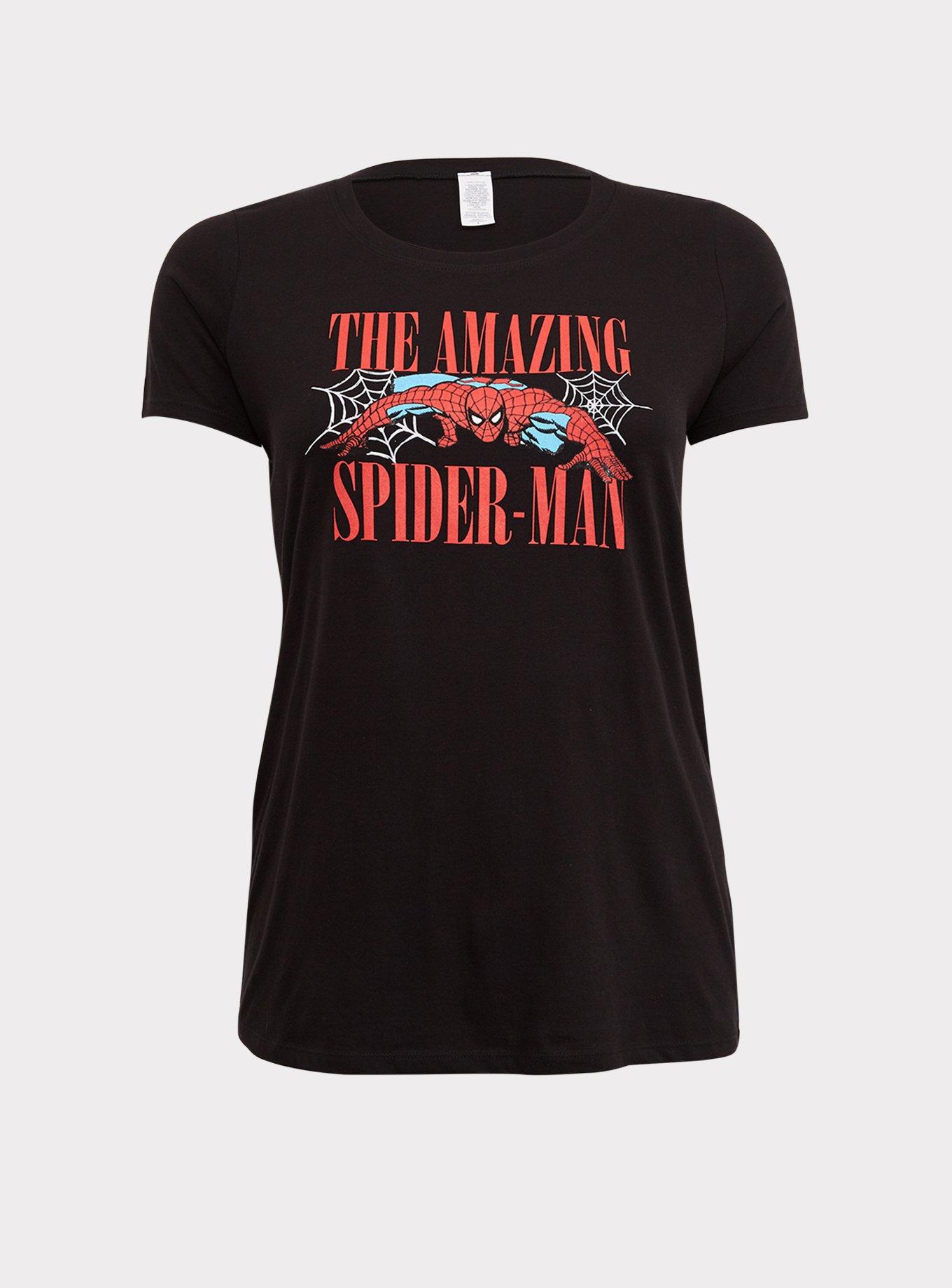 Plus Size - Spider-Man Black Slim Fit Crew Tee - Torrid
