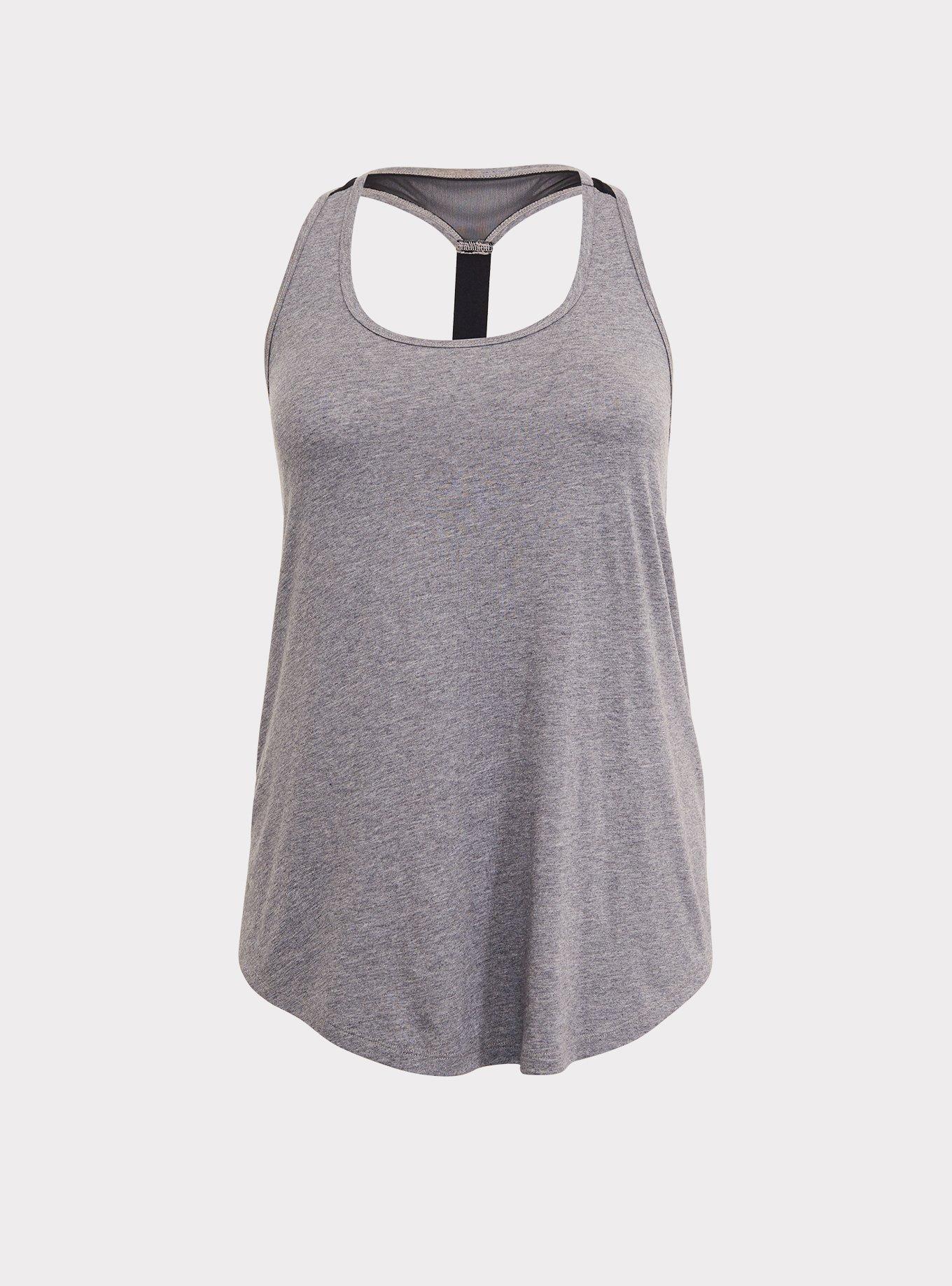 Plus Size - Grey Racerback Wicking Active Tank - Torrid