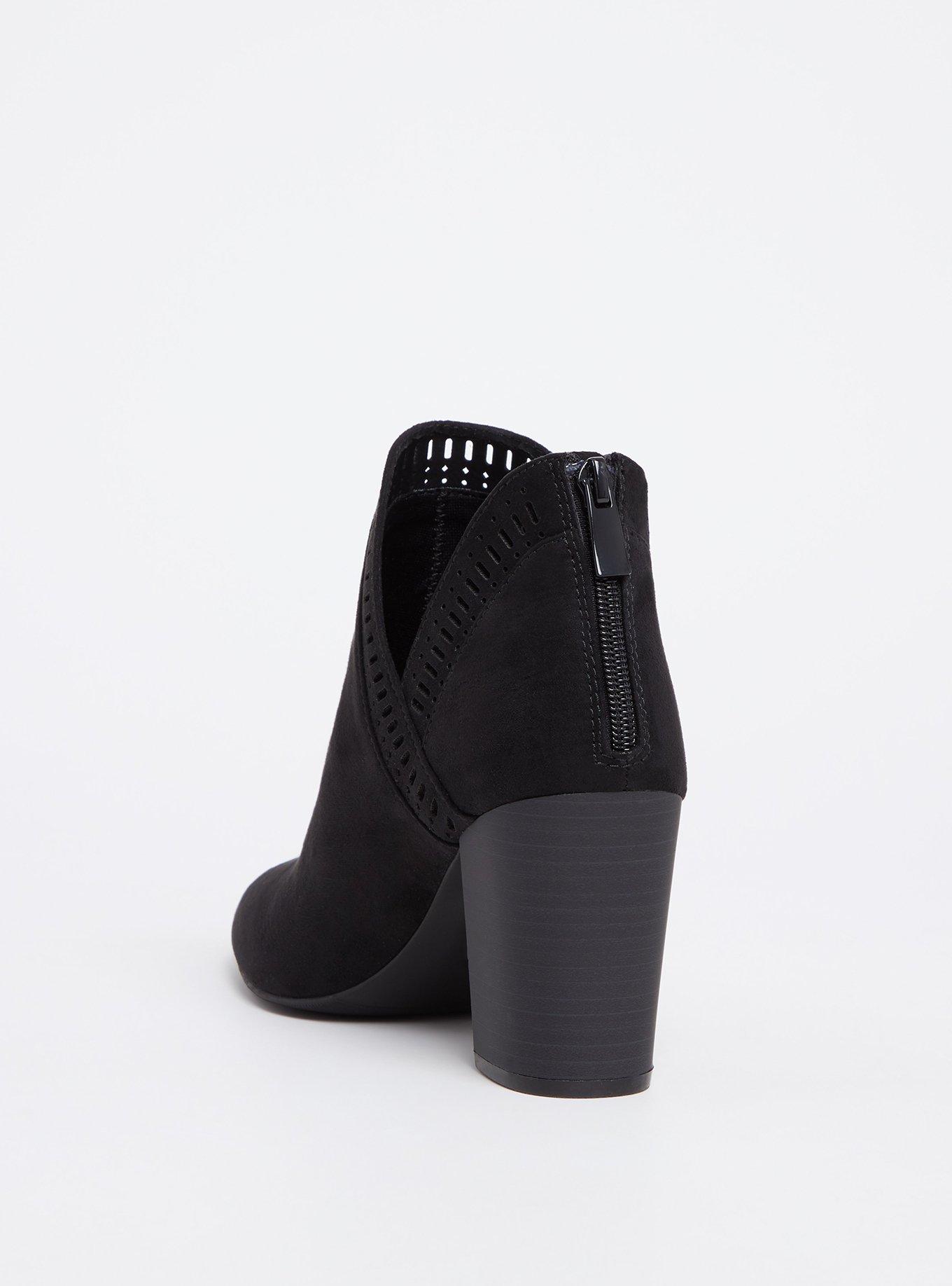 Plus Size - V-Cut Stacked Bootie (WW) - Torrid