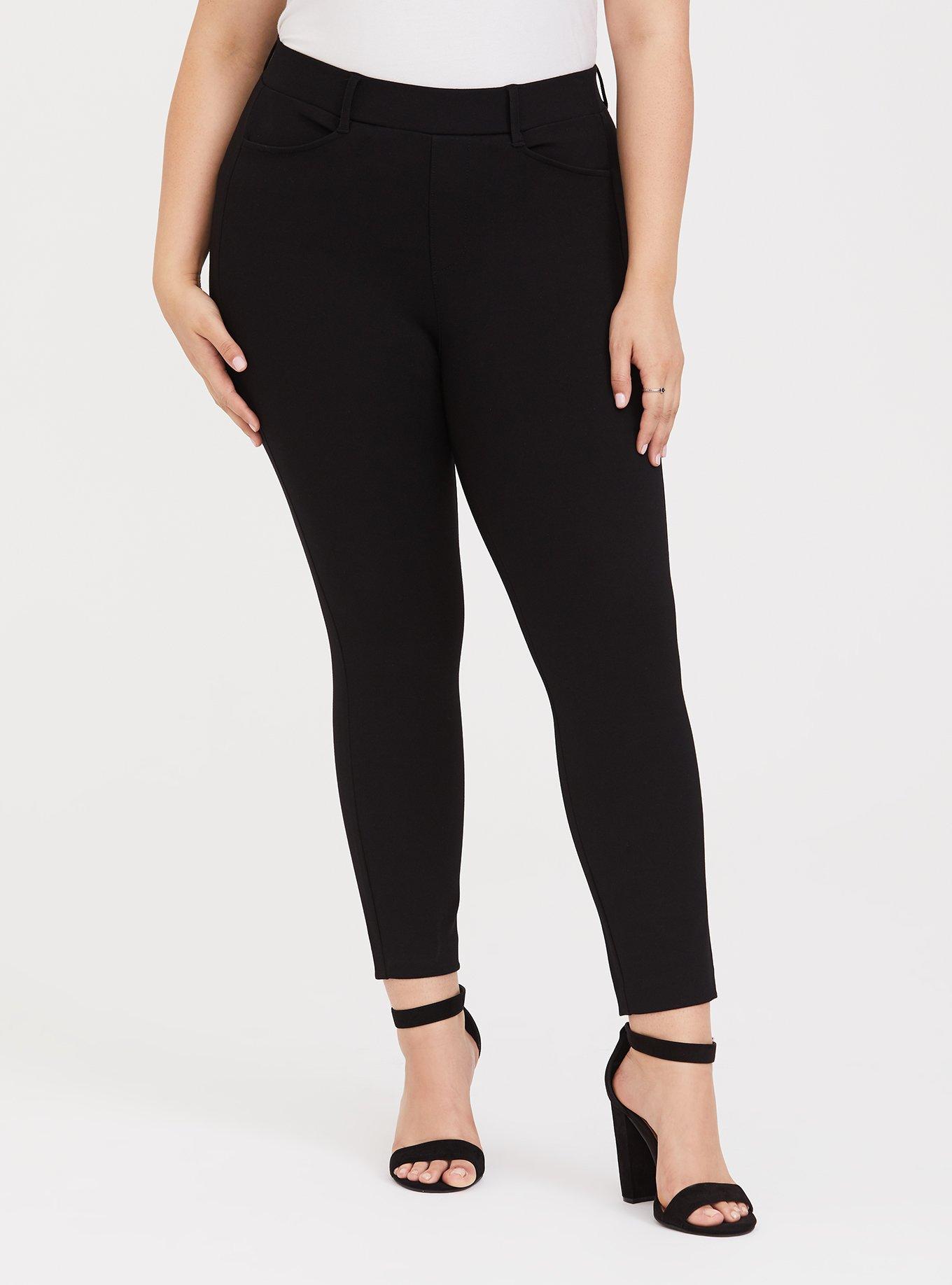 Plus Size - Sky High Stretch Ponte Pull-On Skinny Pant - Black - Torrid