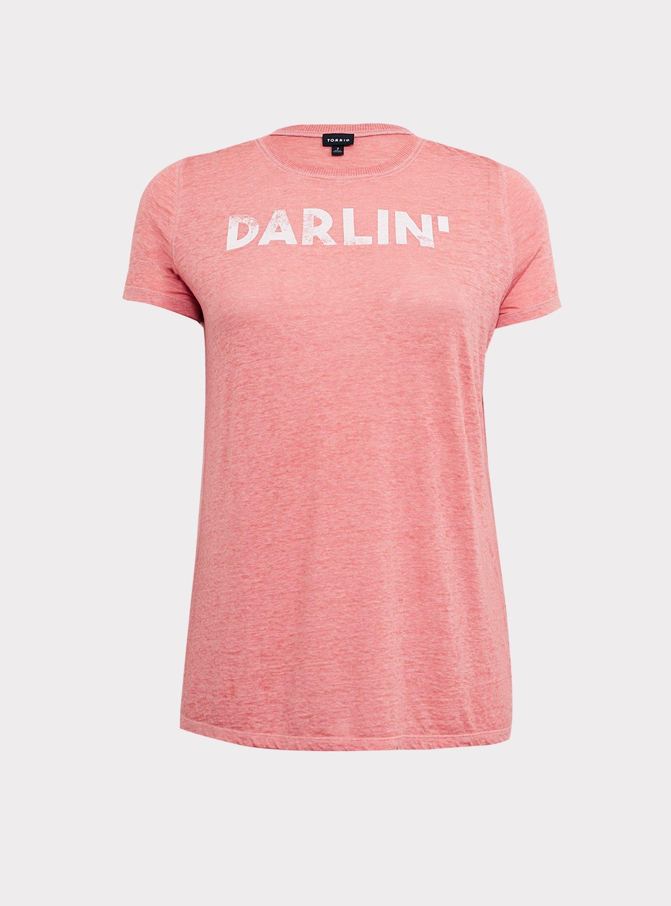 Plus Size - Darlin' Pink Burnout Crew Tee - Torrid