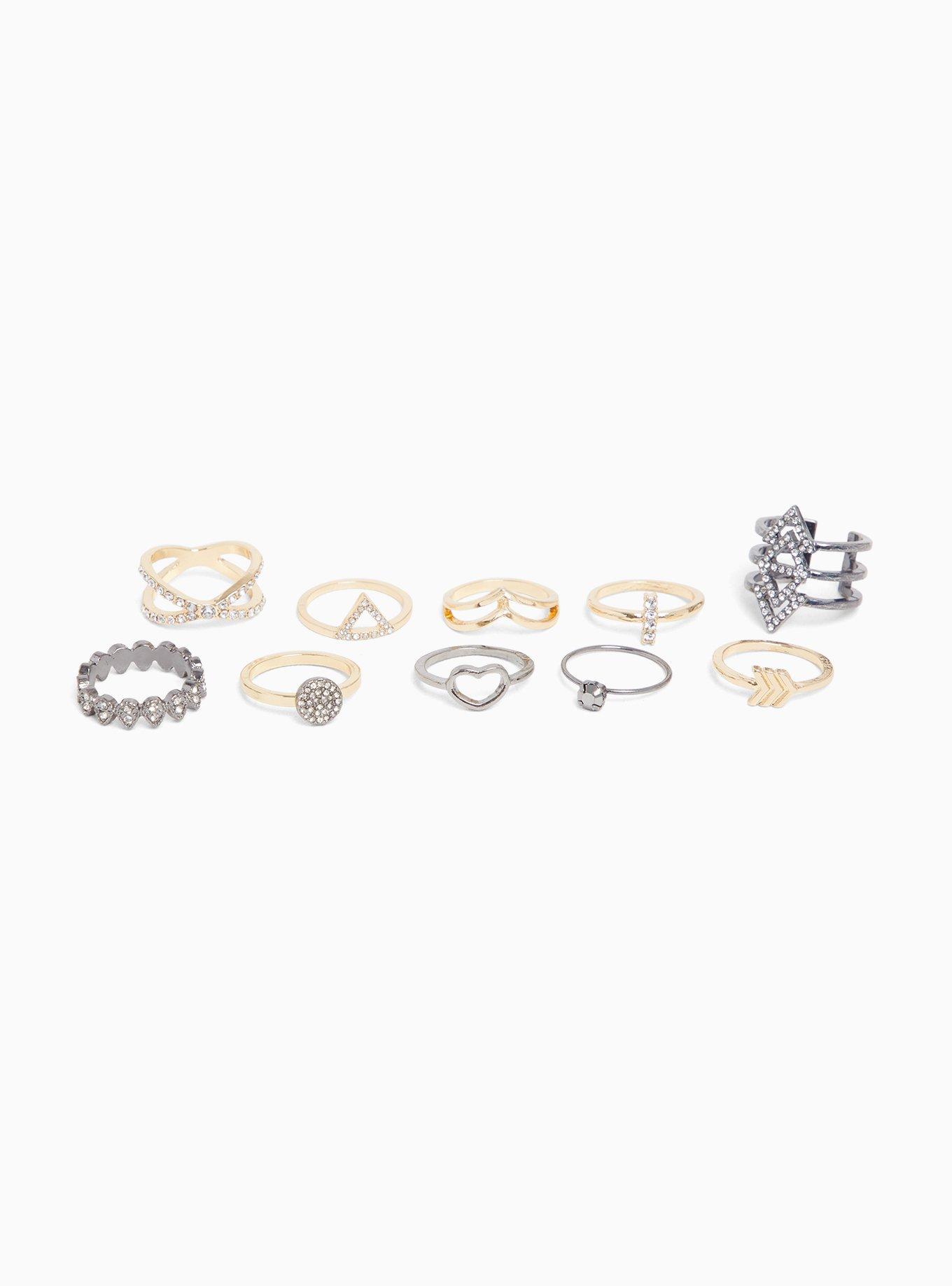 Plus Size - Mixed Metal Ring - Set of 10 - Torrid