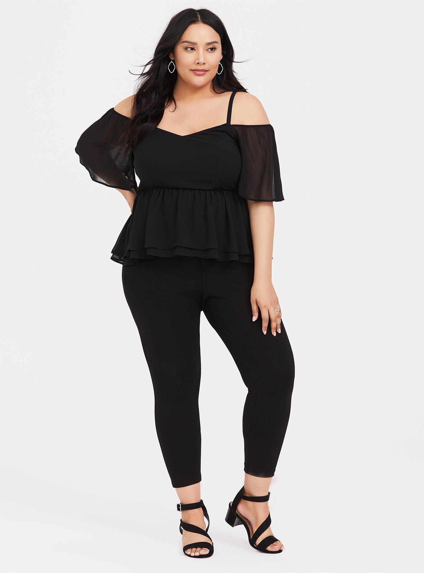 Plus Size - Black Chiffon Cold Shoulder Cami - Torrid